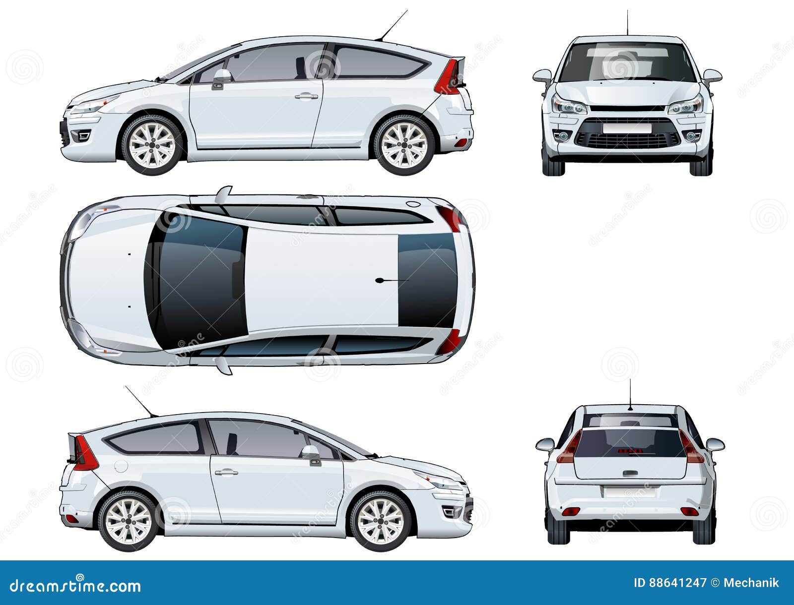 Vector Car Template Isolated on White Stock Vector - Illustration of ...