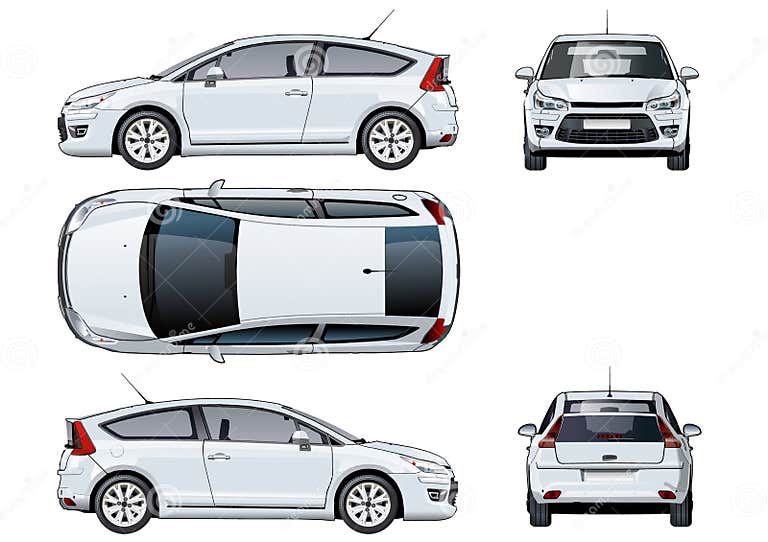 Vector Car Template Isolated on White Stock Vector - Illustration of ...