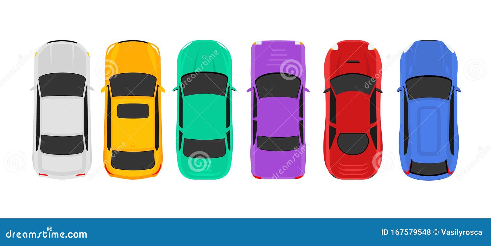 Vector Car Top View Icon Illustration. Vehicle Flat Isolated Car Icon ...