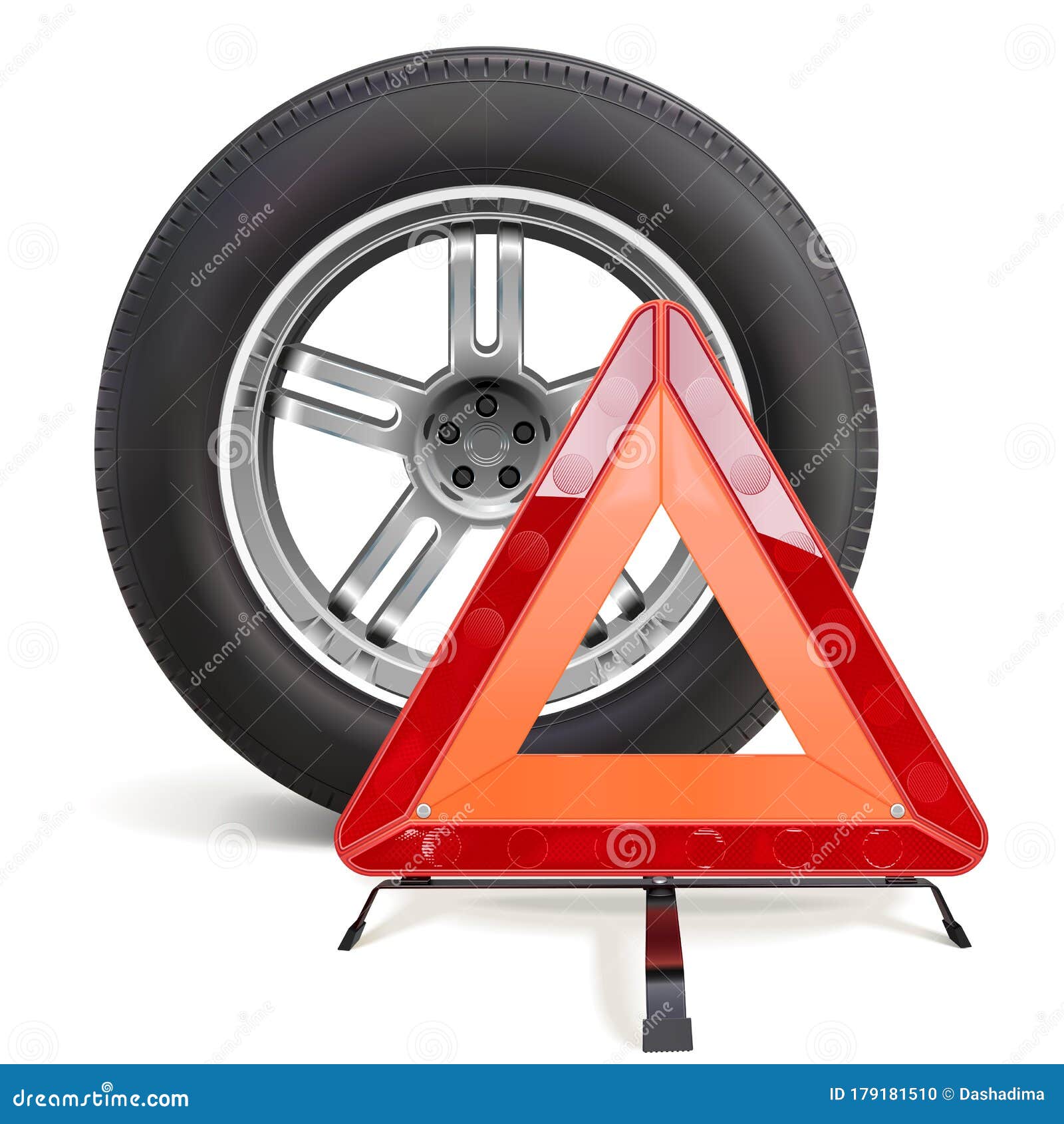 Red Triangle Sign Isolated On White Background. Emergency Stop Sign ...