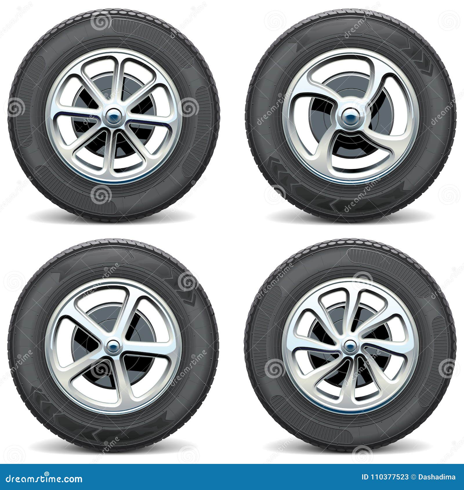 Vector Car Wheels Side View Stock Vector - Illustration of disk, icons ...