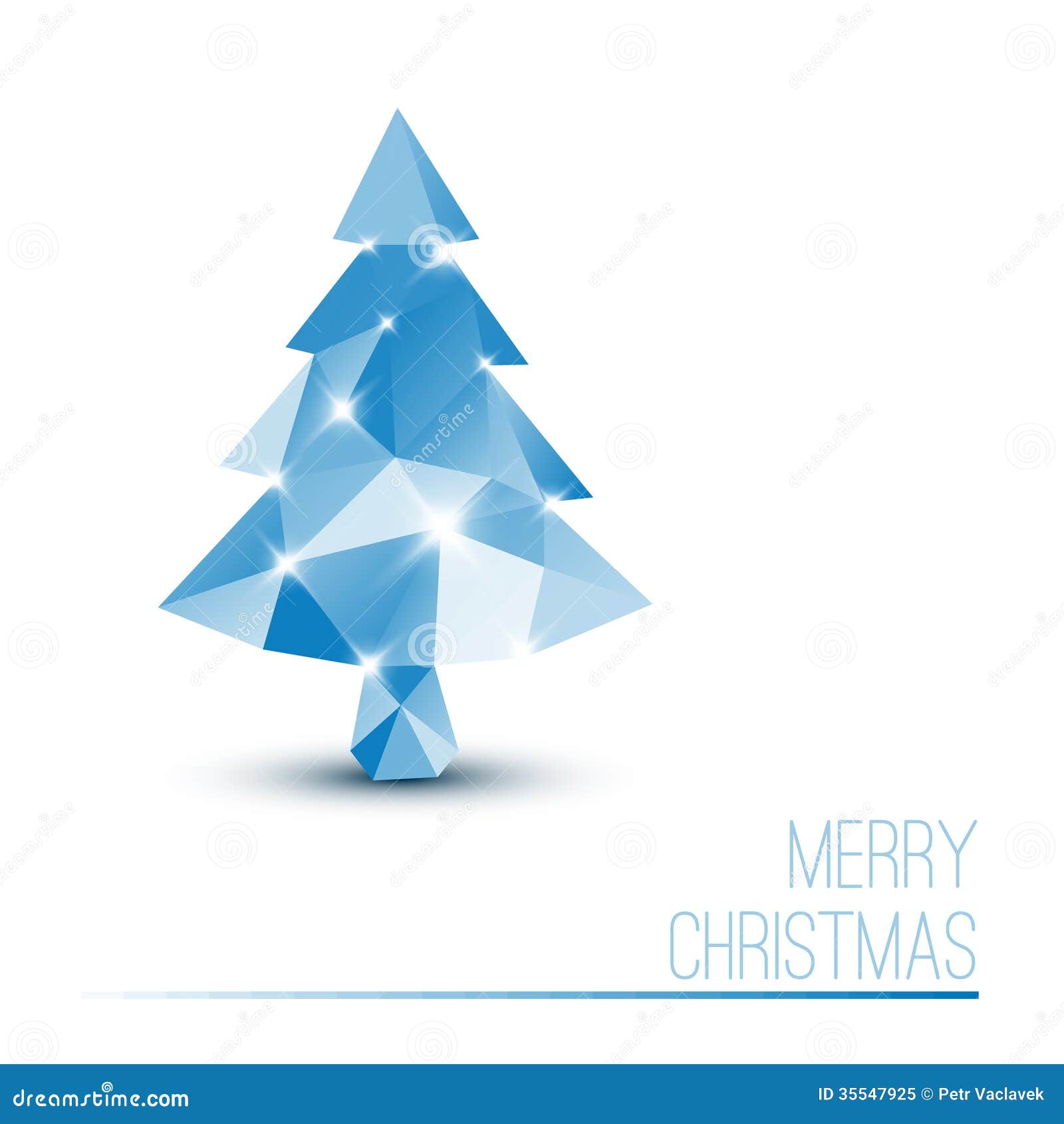 Vector Card with Abstract Blue Christmas Tree Stock Vector ...