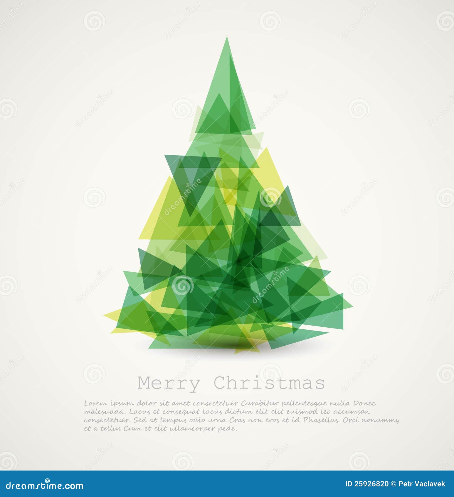 Vector Card with Abstract Green Christmas Tree Stock Vector ...
