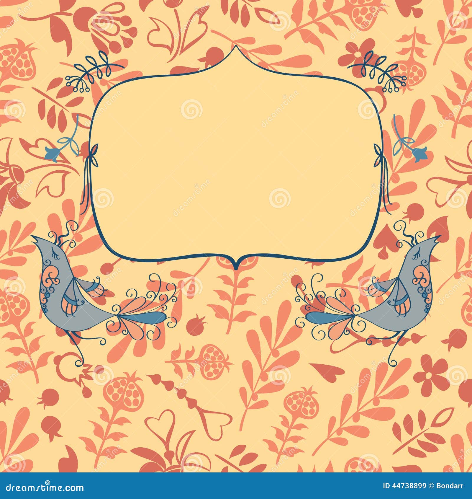 Vector card with birds stock vector. Illustration of decoration - 44738899