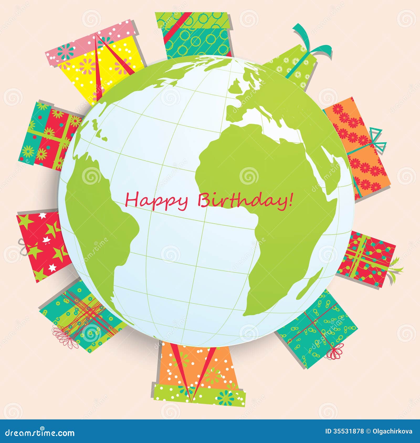 Vector Card with Birthday Gift Stock Vector - Illustration of birthday ...