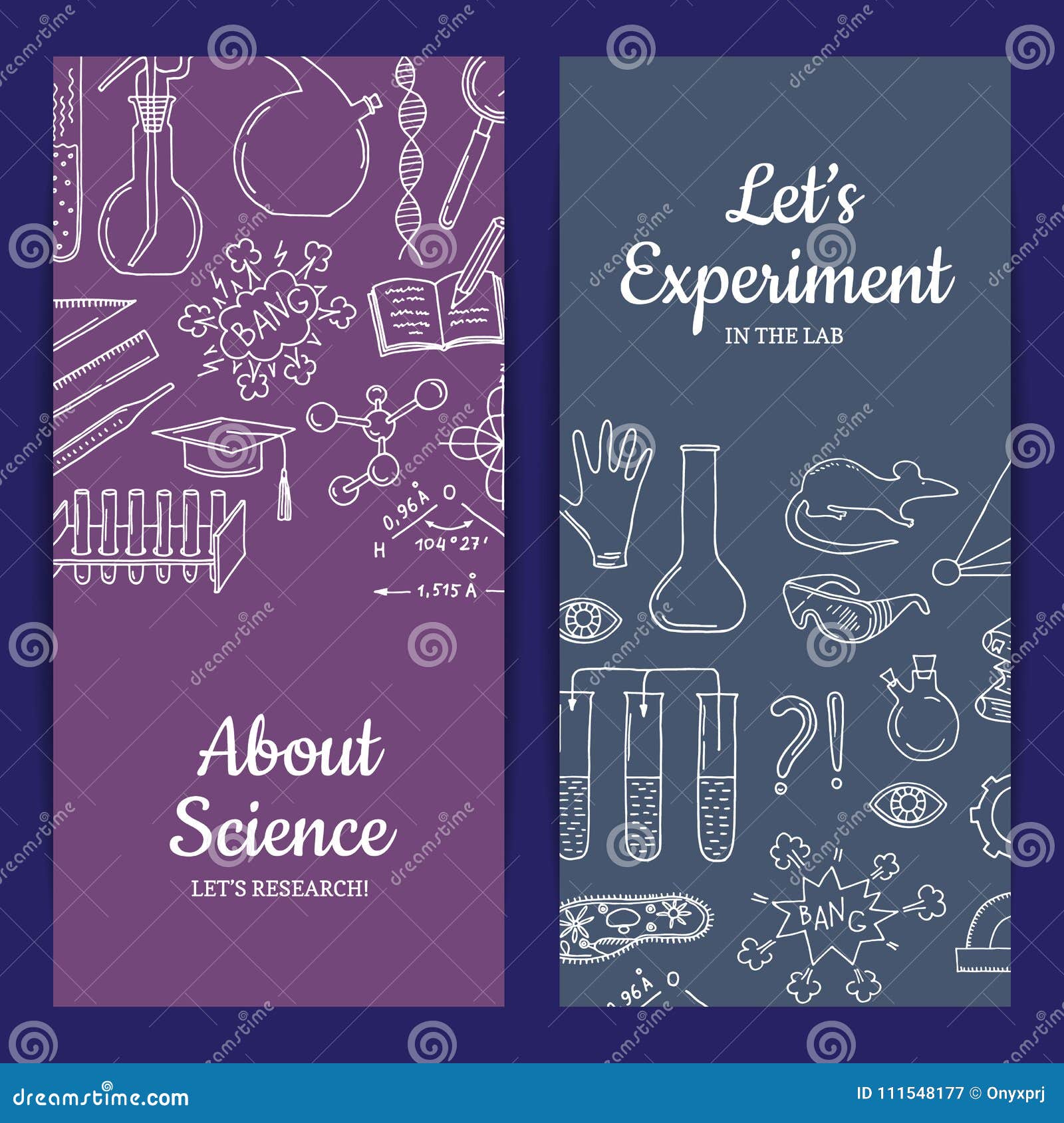 Vector Card or Flyer Template with Science or Chemistry Elements Stock ...