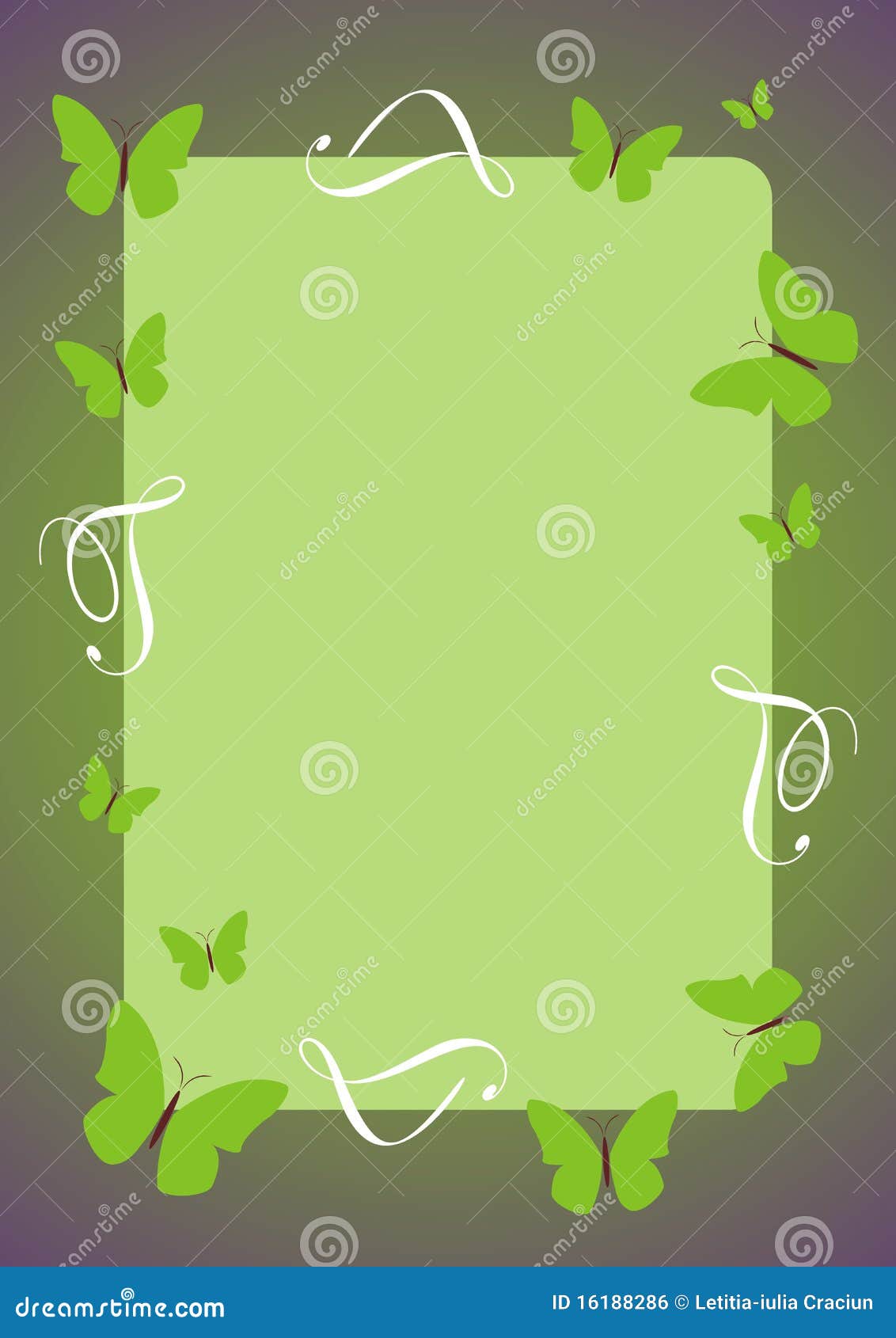 Vector Card Frame with Butterflies Stock Vector - Illustration of funny ...