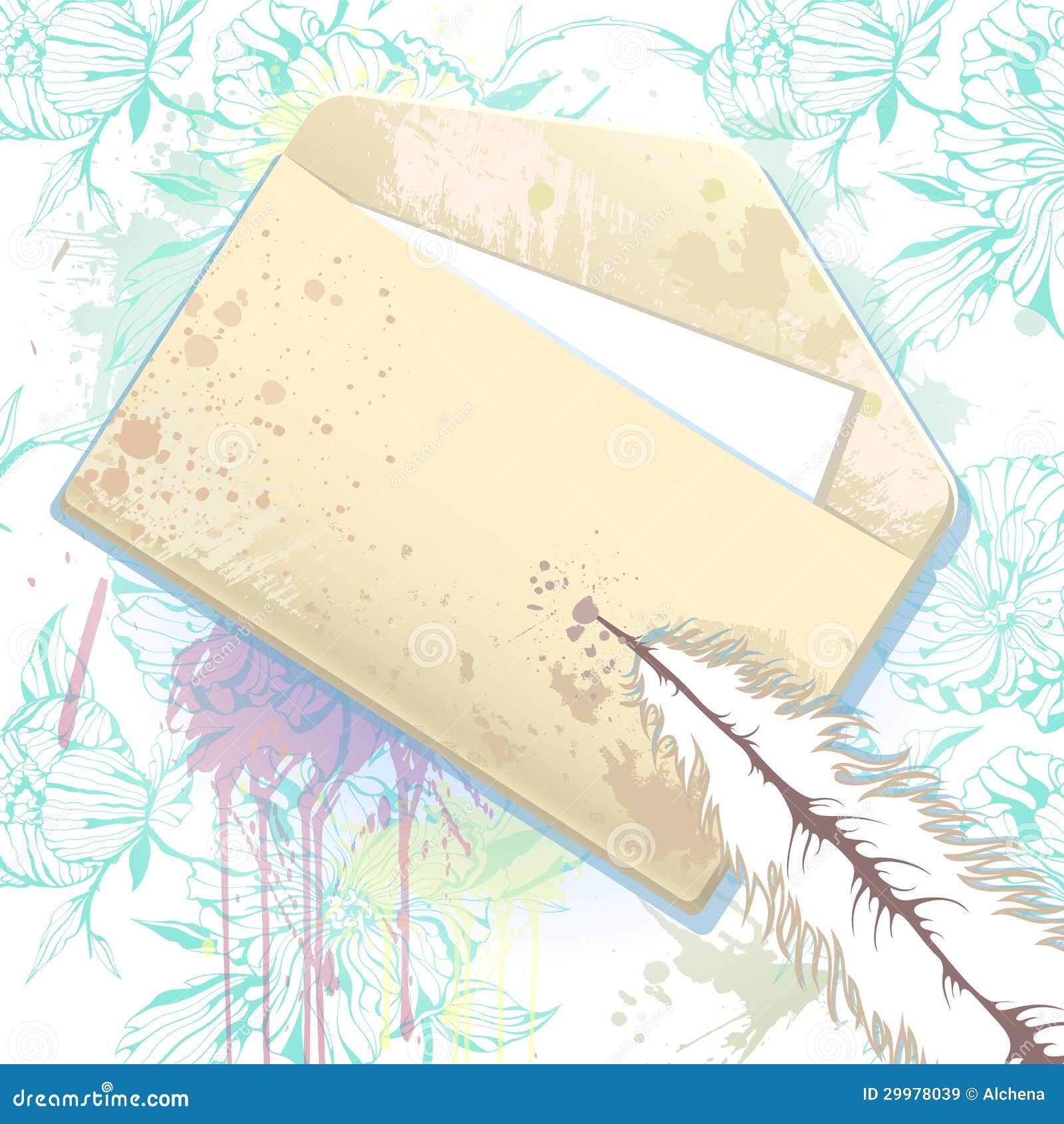 Vector Card with Grunge Envelope Stock Vector - Illustration of ...