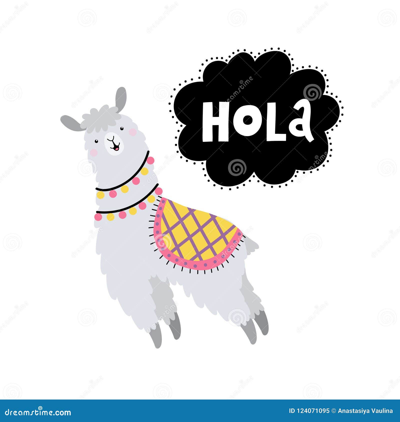 Hola Card With Colorful Confetti. Vector Illustration | CartoonDealer ...