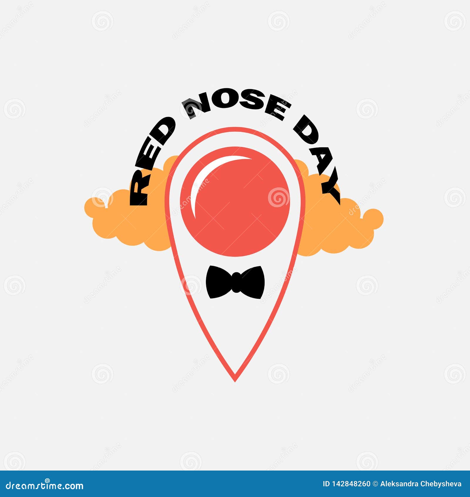 Vector Card of Red Nose Day. Flat Illustration Stock Illustration ...