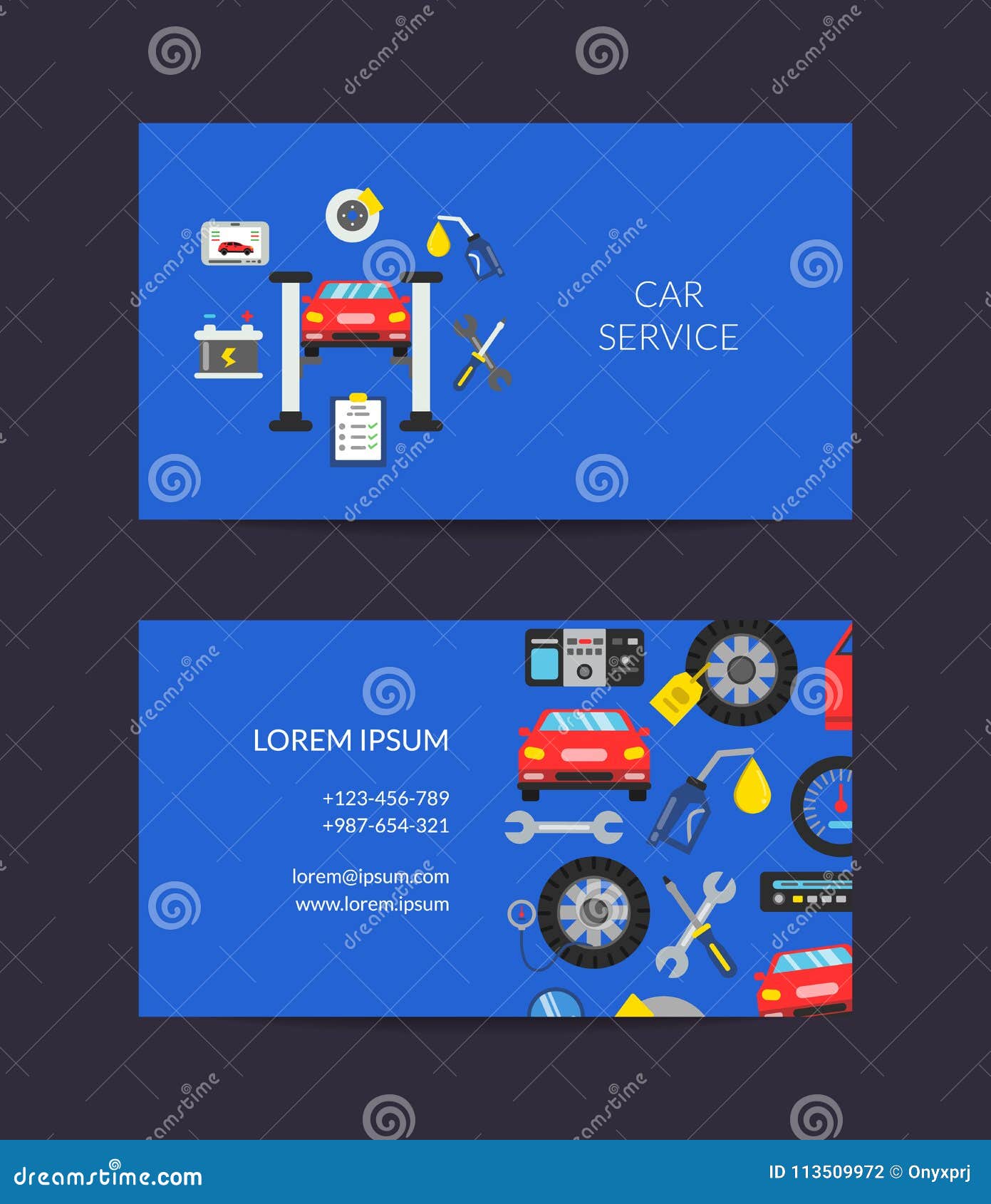 Vector Card Template for Auto Service Stock Vector - Illustration of ...