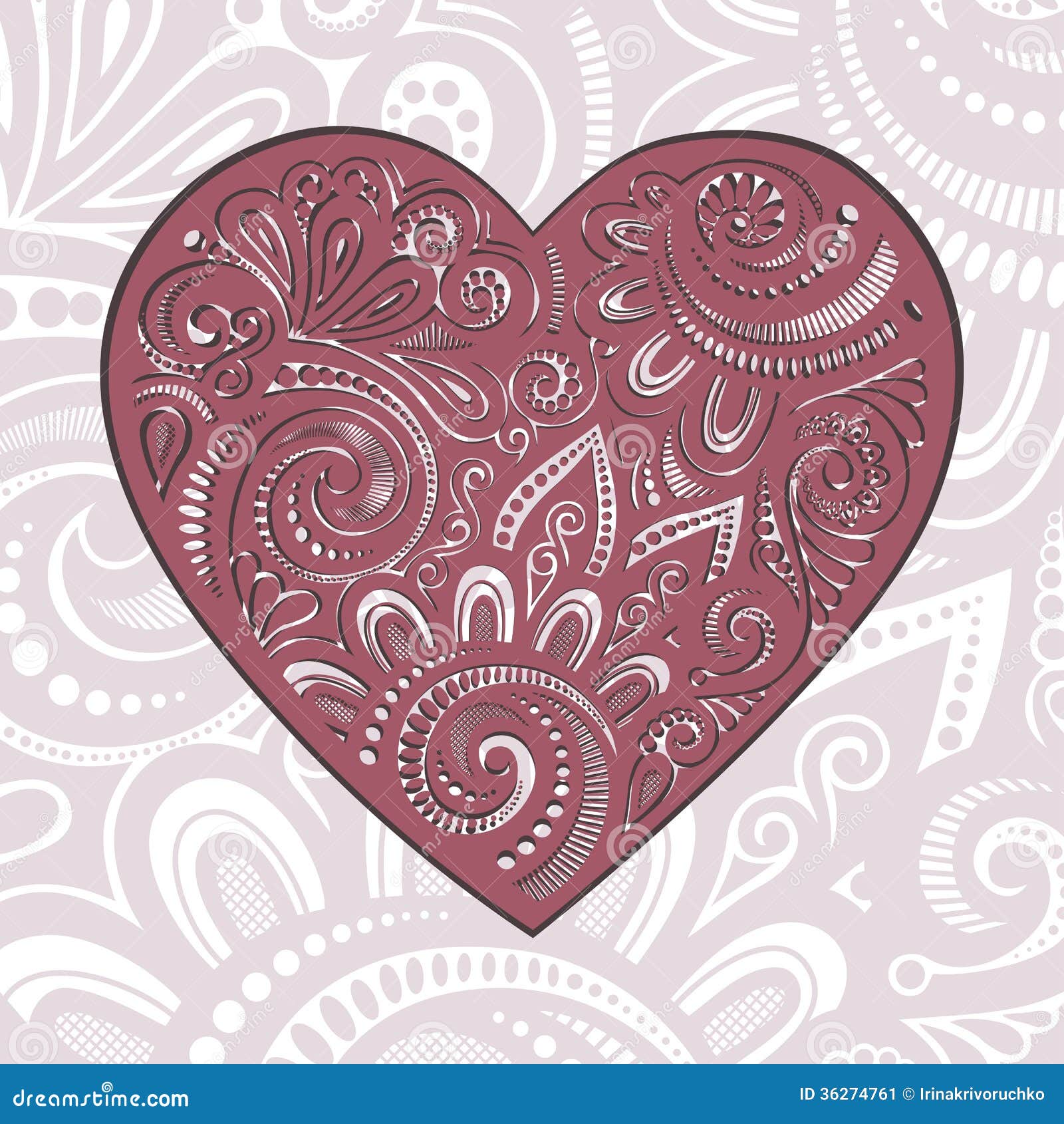 Vector Card. Vintage Card with Heart. Stock Vector - Illustration of ...
