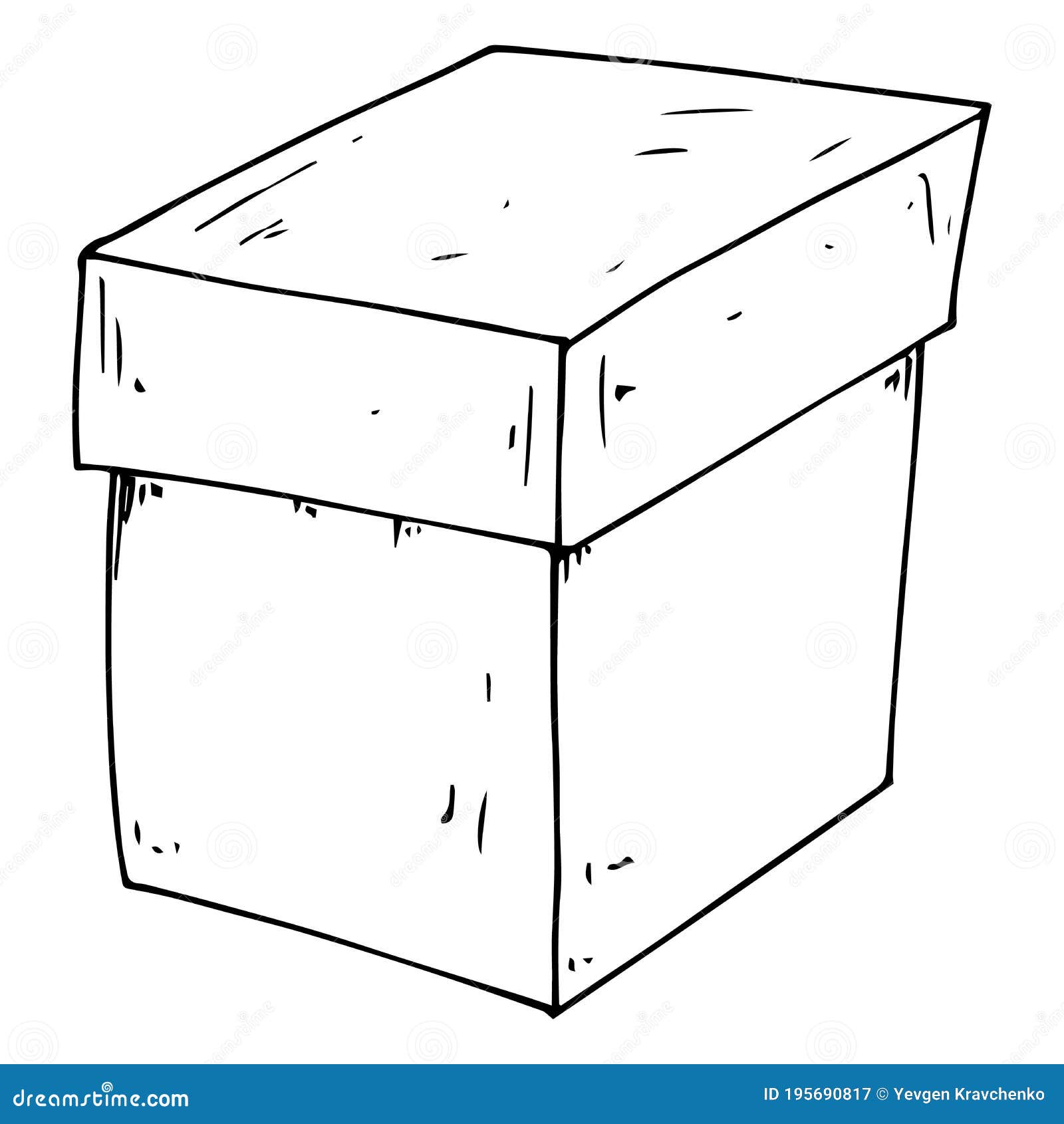 Vector of a Cardboard Box. Packing Box. Hand Drawn Box Stock Vector ...