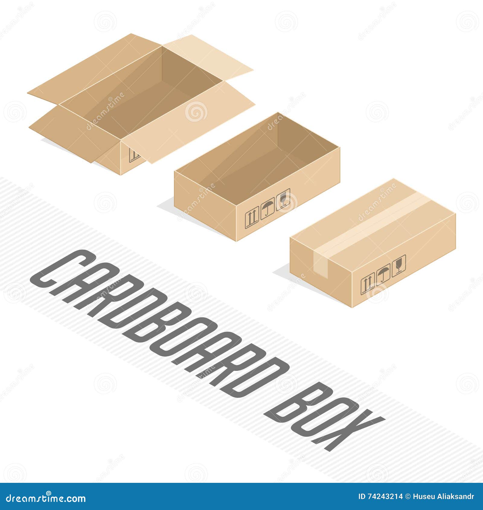 Vector cardboard box stock vector. Illustration of ensured - 74243214