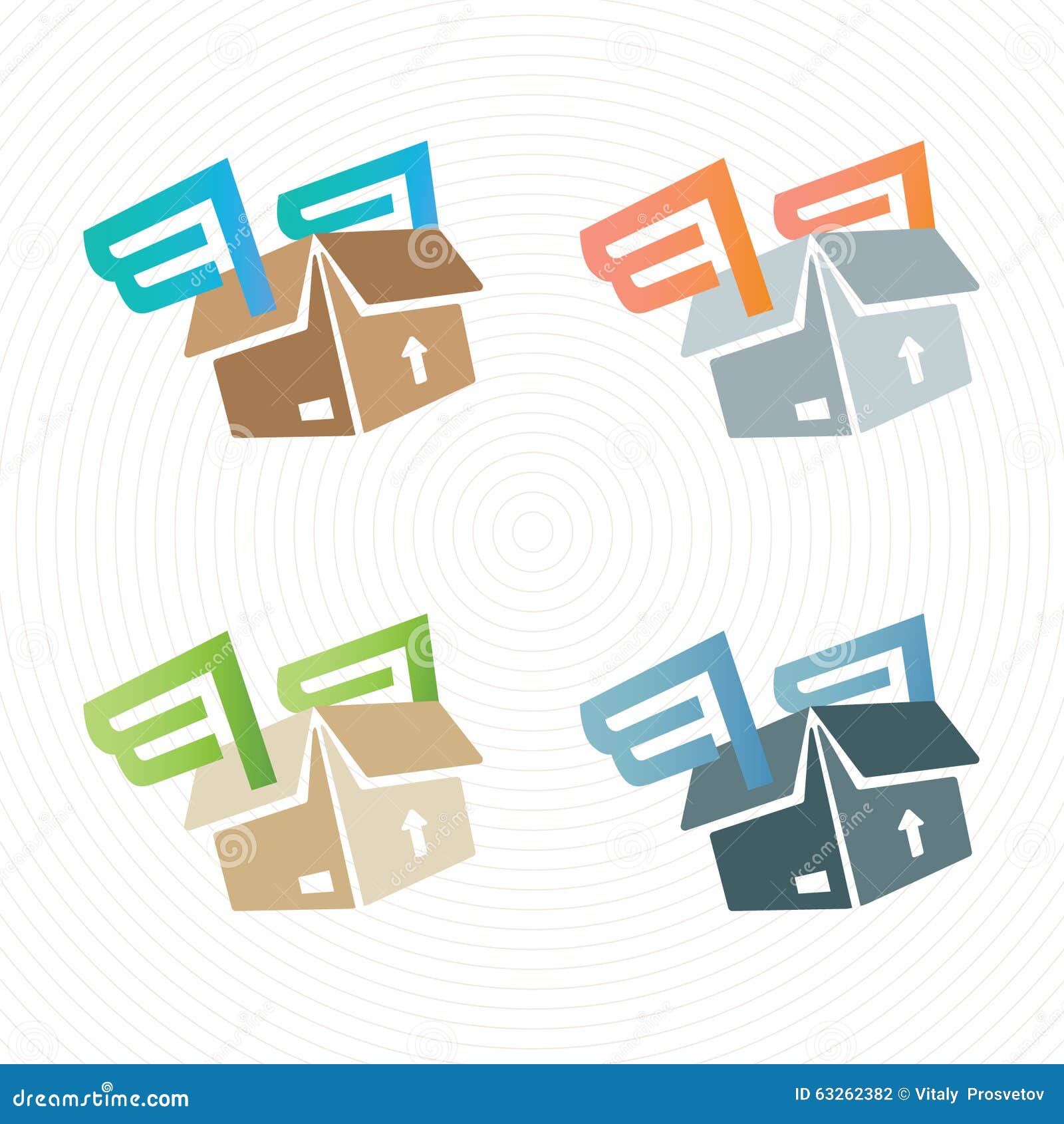 Vector Cardboard Box with Wings. Delivery Logo. Stock Vector ...