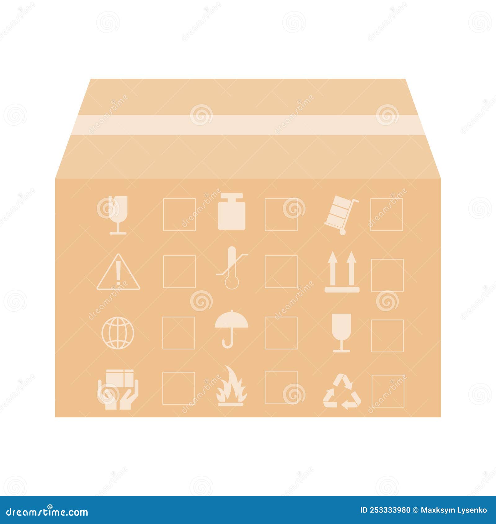 Vector Cardboard Boxes with Signs. Vector Illustration Stock Vector ...