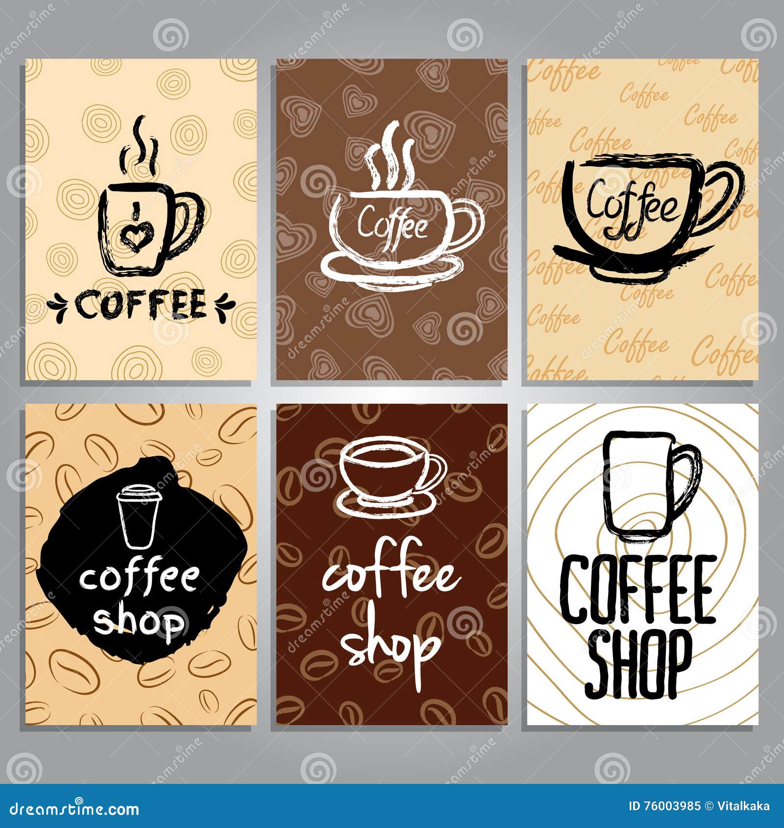 Vector Cards with Coffee Theme Design Stock Vector - Illustration of ...