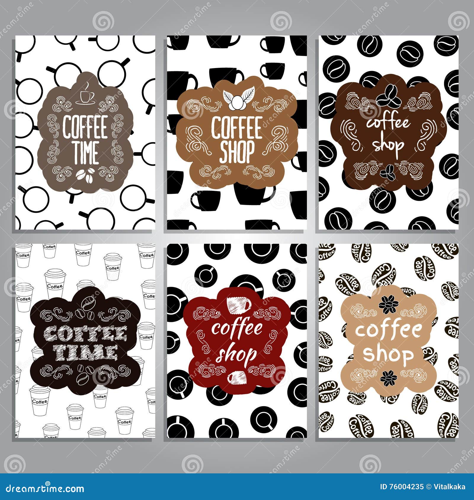 Vector Cards with Coffee Theme Design Stock Vector - Illustration of ...