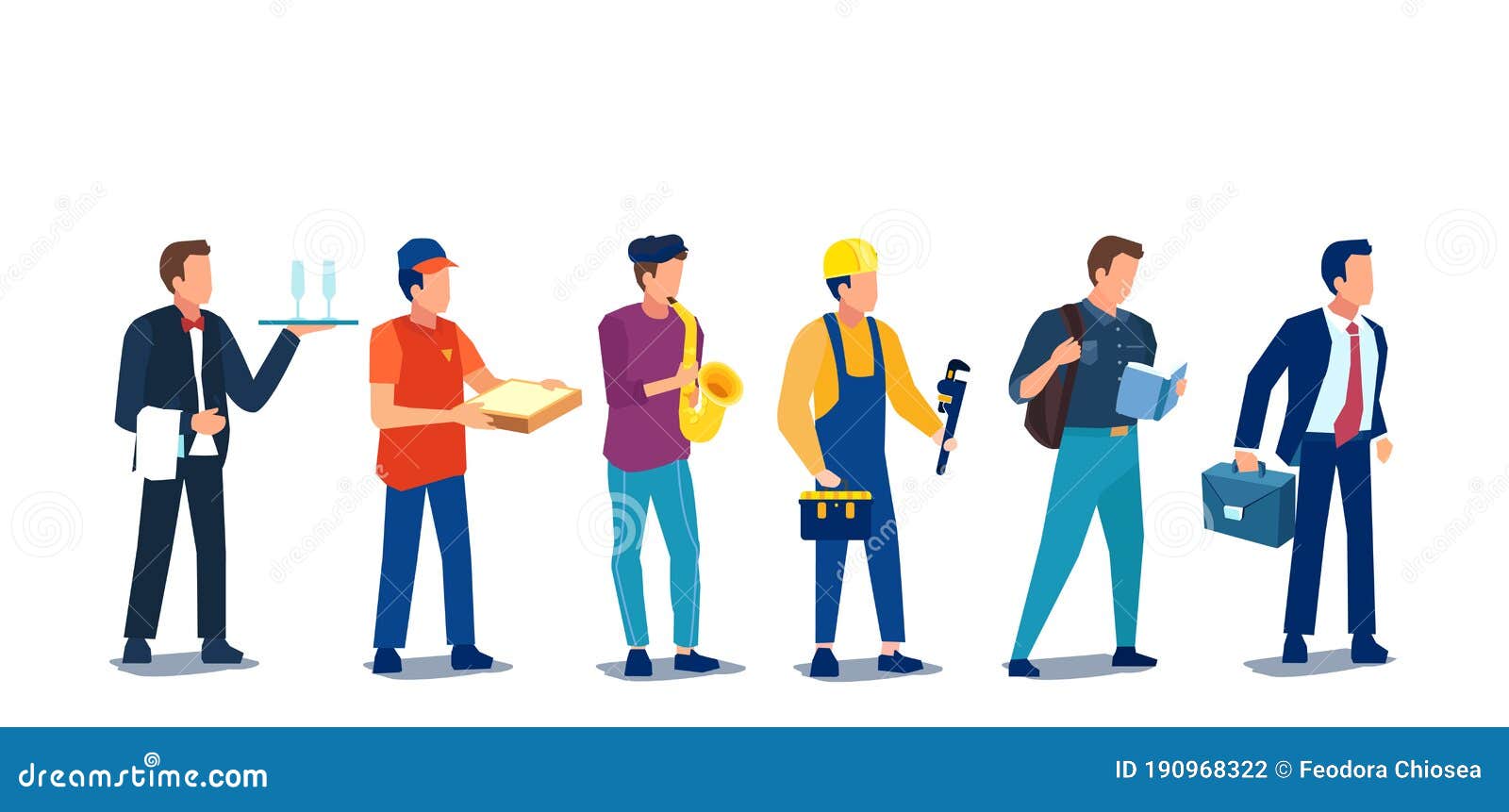 Vector of a Career Growth and Job Change of a Man Stock Vector ...