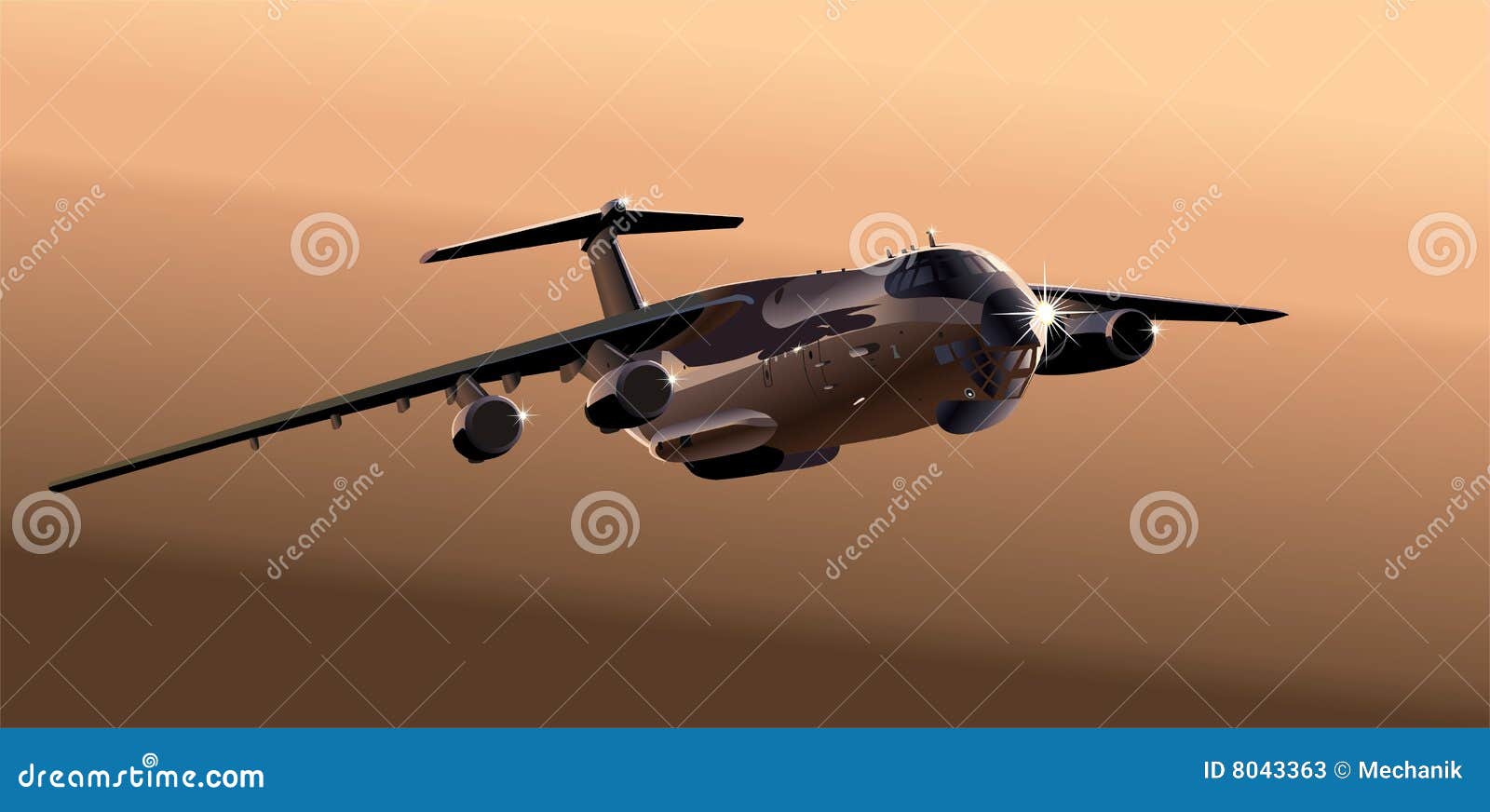 Vector cargo airplane stock vector. Illustration of painting - 8043363