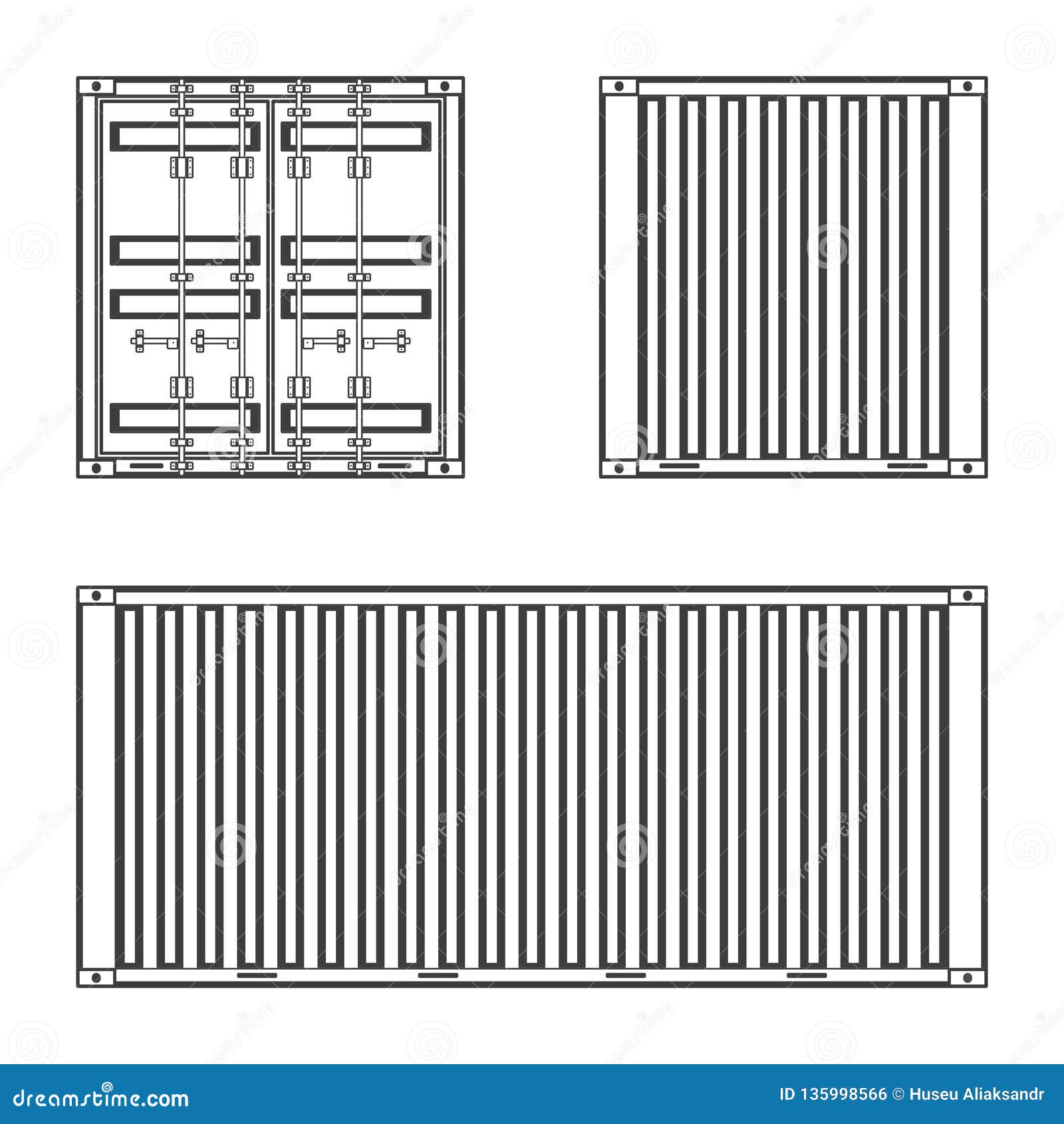 Vector cargo container. stock vector. Illustration of business - 135998566