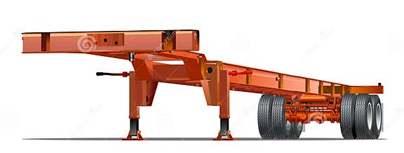 Vector Cargo Goosneck Semi Trailer Stock Illustration - Illustration of ...