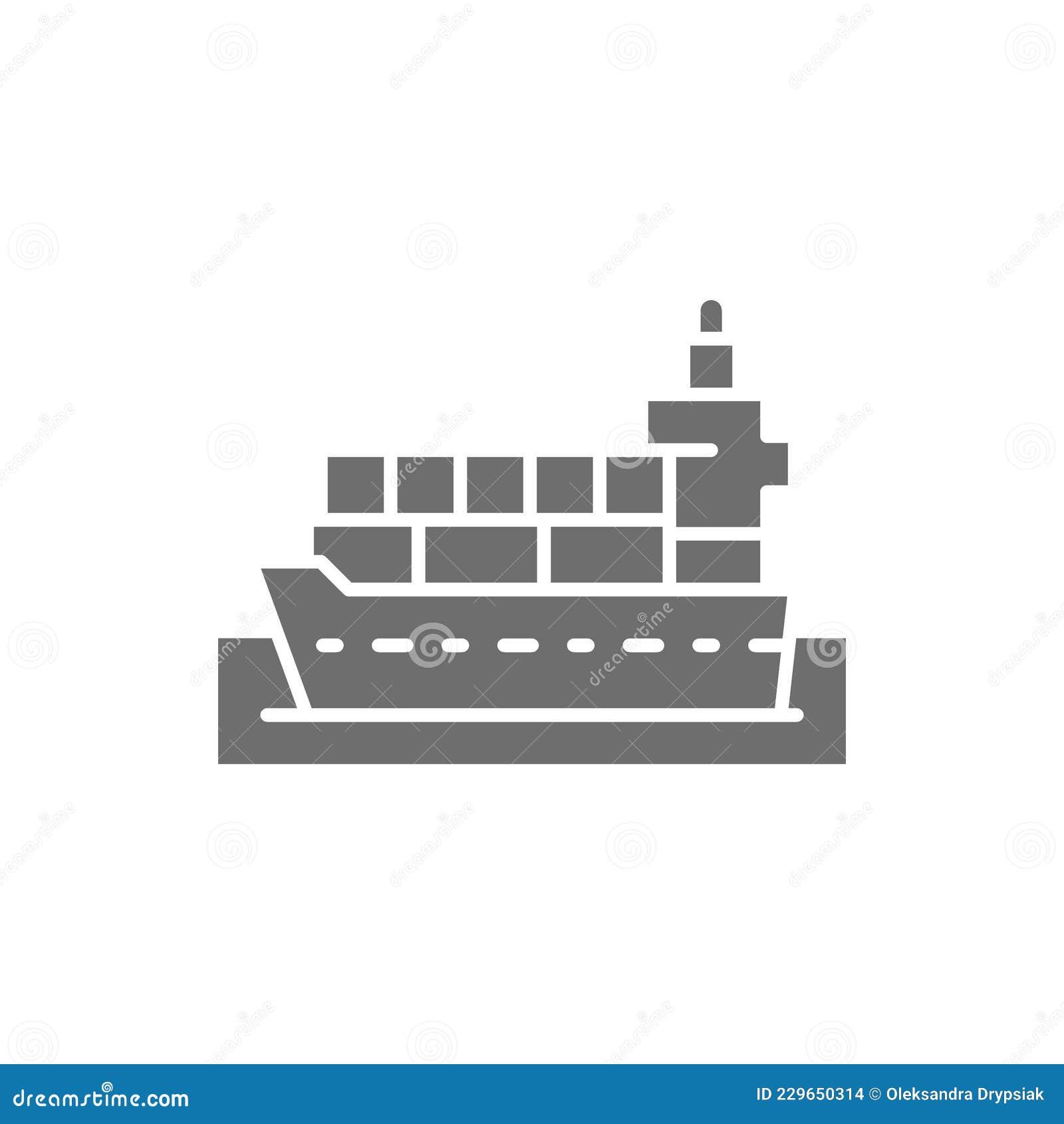 Vector Cargo Ship with Parcels Grey Icon. Stock Vector - Illustration ...