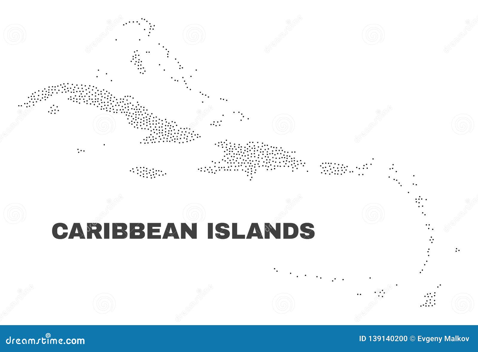 Vector Caribbean Islands Map of Points Stock Vector - Illustration of ...
