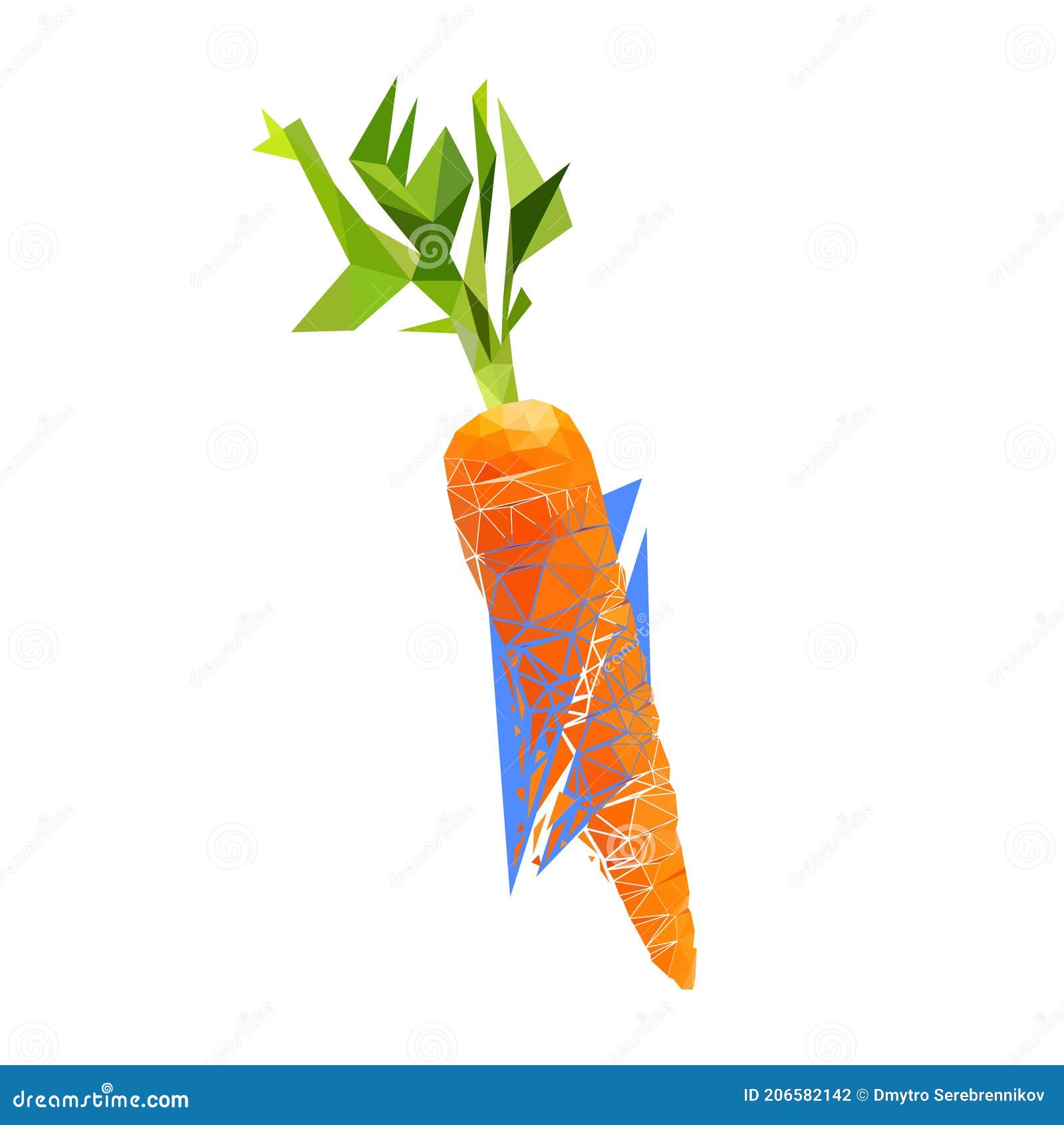 Vector Carrot in Low Poly Style Stock Illustration - Illustration of ...