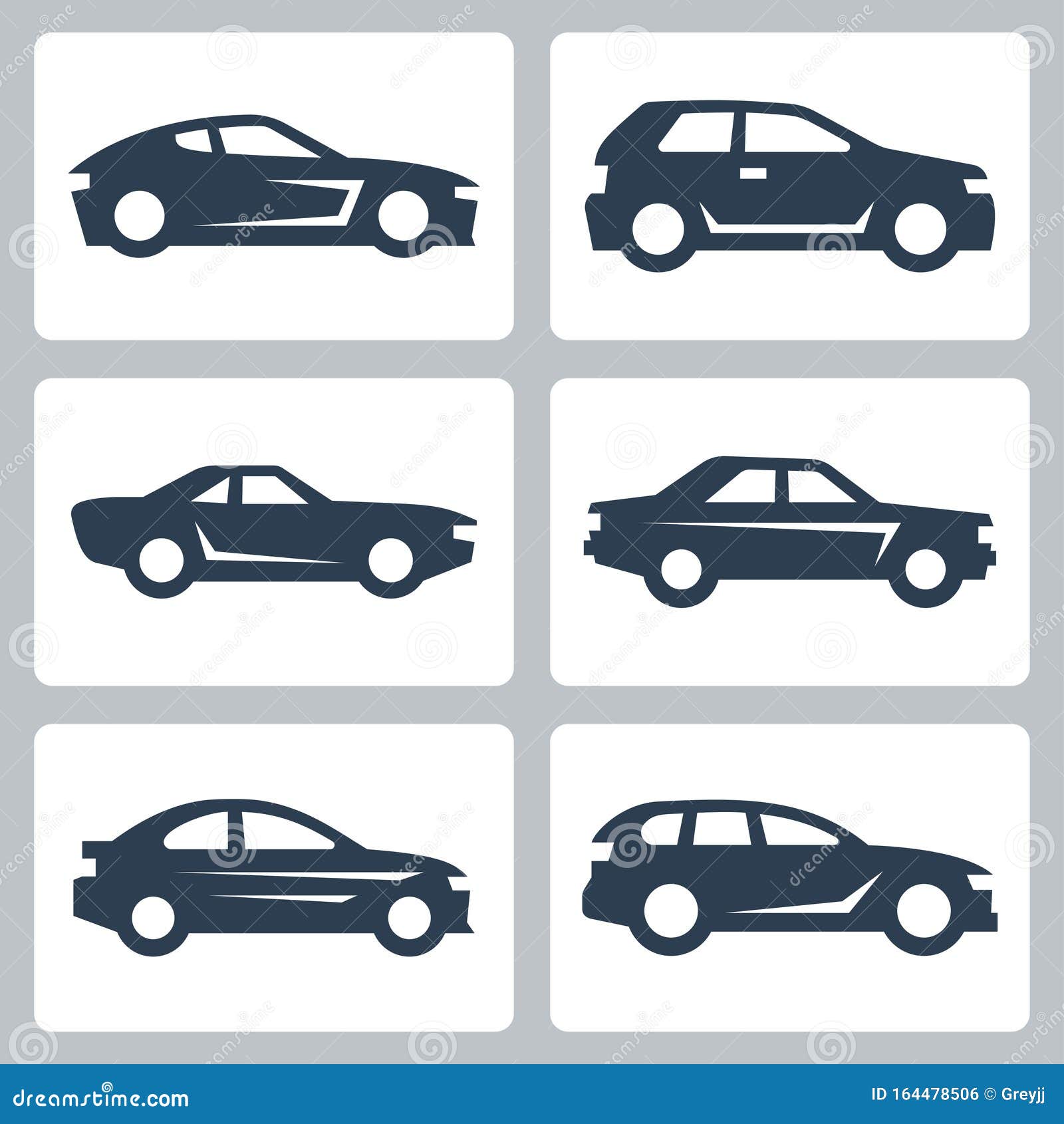 Cars Icons Set, Flat Style Car Icons, Different Vector Car Types Color ...