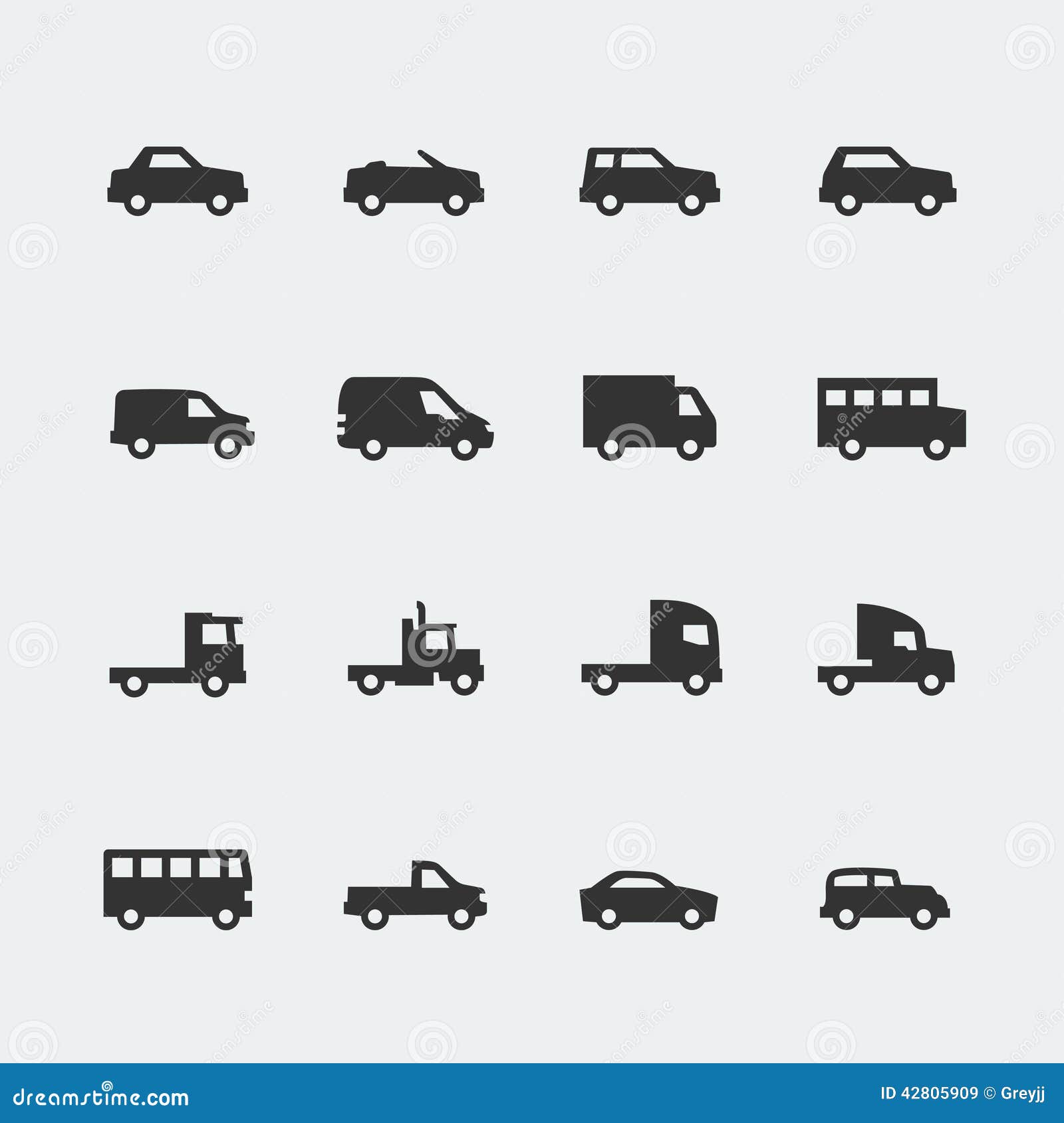 Vector Cars / Vehicles Mini Icons Stock Vector - Illustration of ...