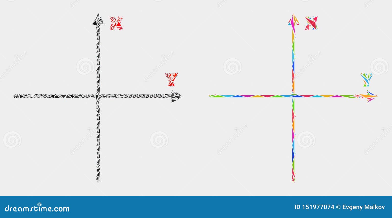 Vector Cartesian Axes Mosaic Icon of Triangle Elements Stock Vector ...