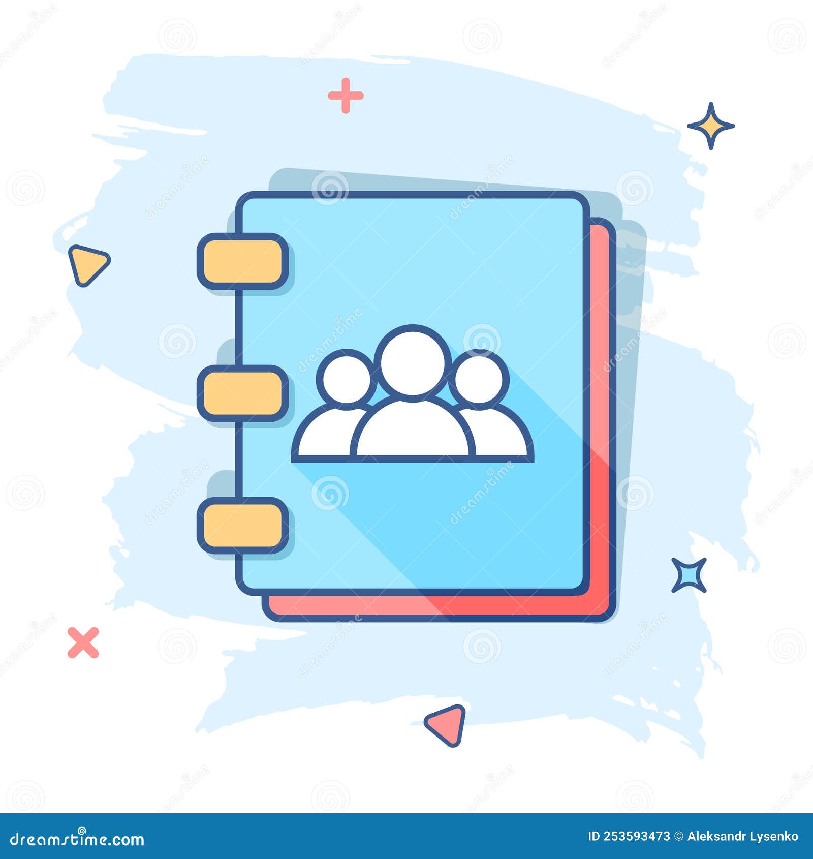 Vector Cartoon Address Book Icon in Comic Style. Contact Note Sign ...