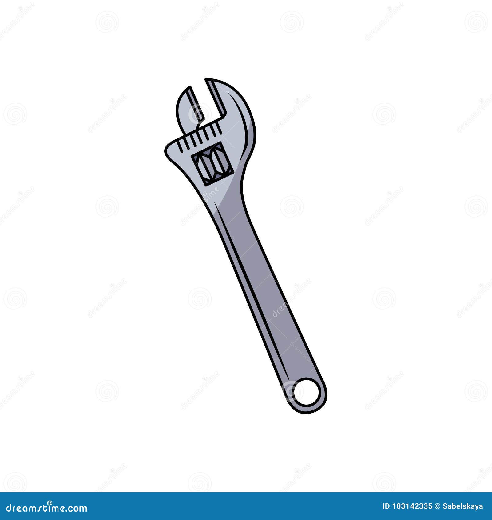 Vector Cartoon Adjustable Wrench Stock Vector - Illustration of ...