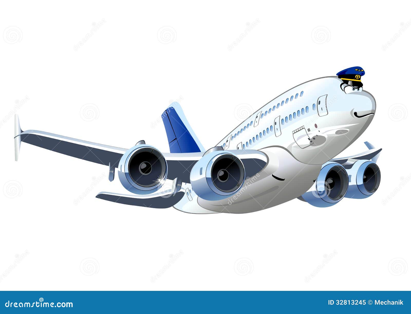 Vector Cartoon Airliner stock vector. Illustration of blue - 32813245