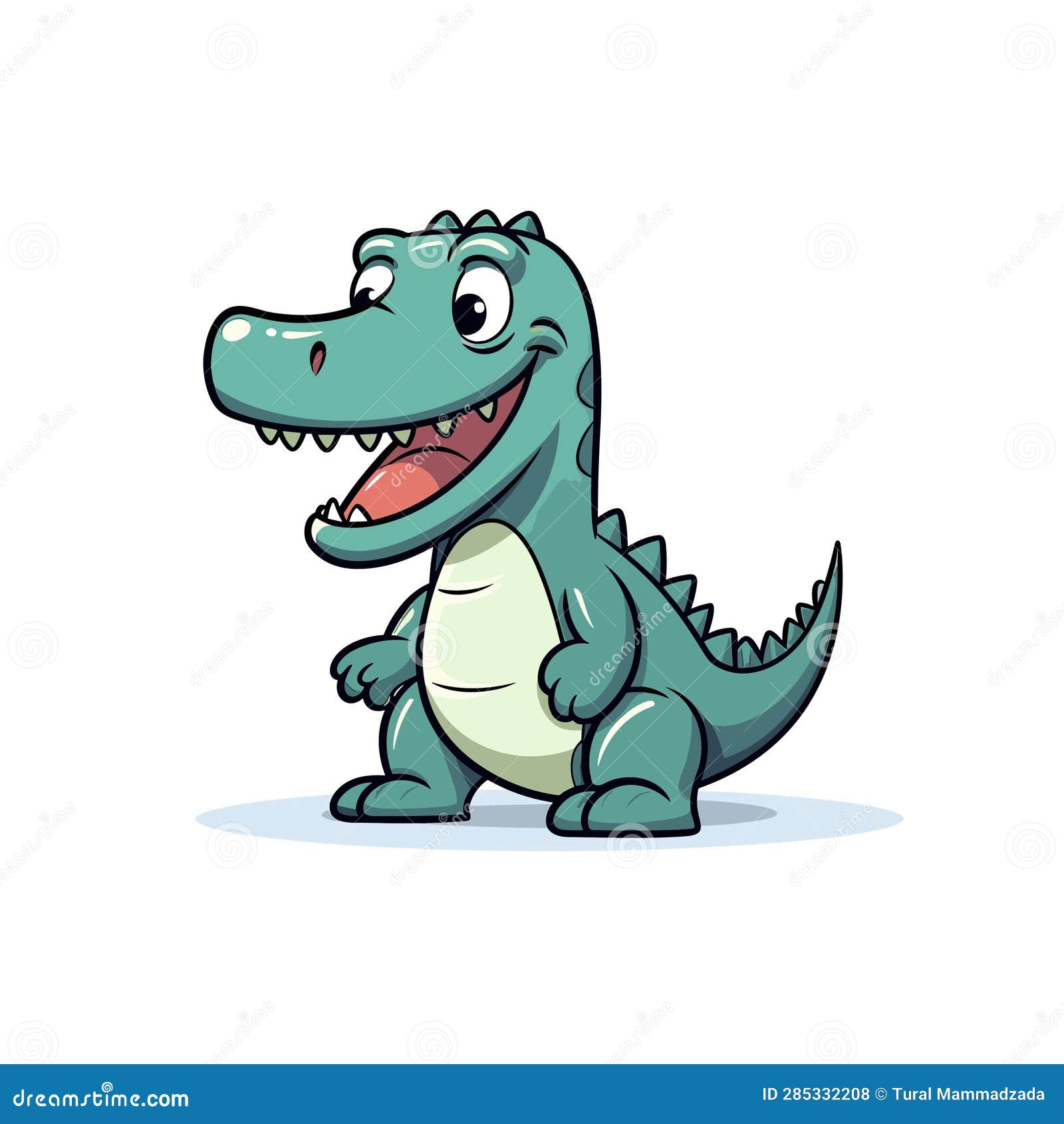 Vector of a Cartoon Alligator with Its Mouth Wide Open, Sitting Down ...