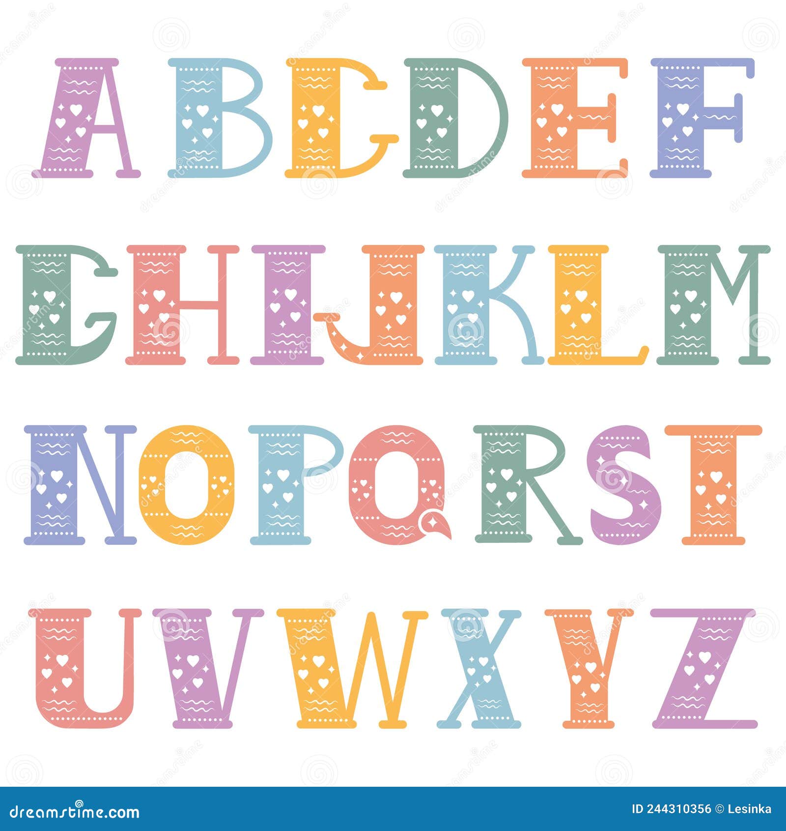 Vector Cartoon Alphabet on a White Background. Isolated Letters, Vector ...