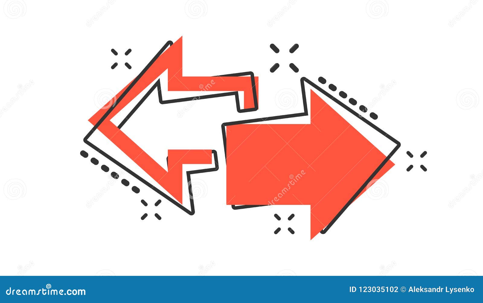Vector Cartoon Arrow Left and Right Icon in Comic Style. Forward Stock ...