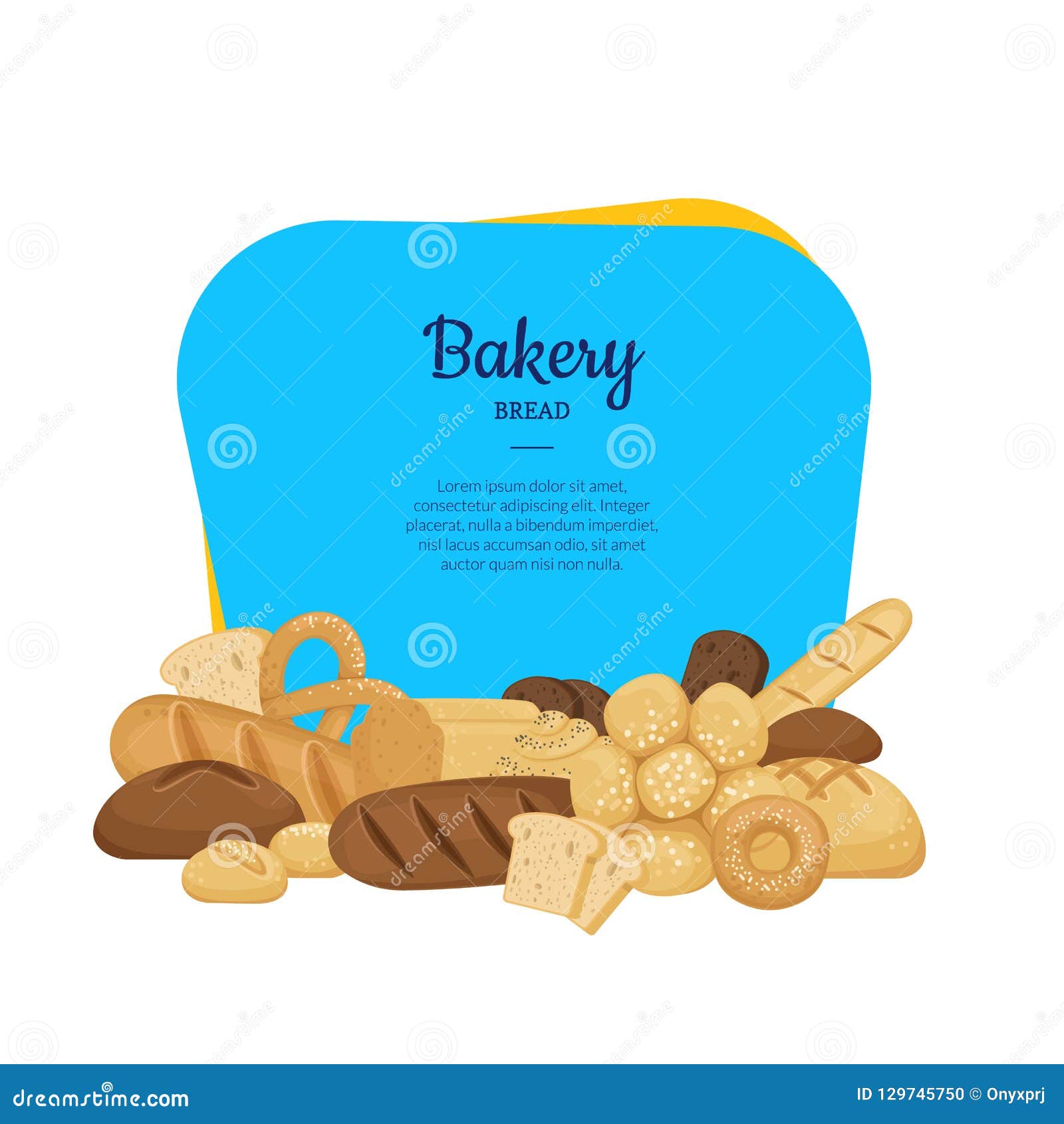 Vector Cartoon Bakery Elements Frame Banner Isolated Stock Vector ...