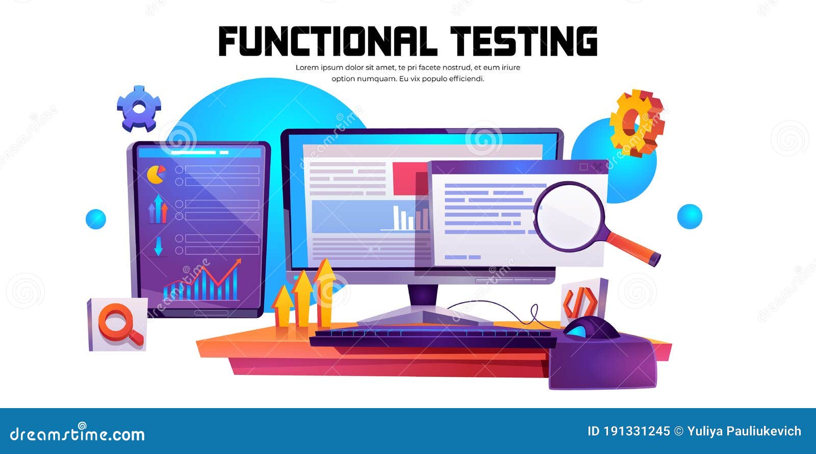 Vector Cartoon Banner of Function Test Stock Vector - Illustration of ...
