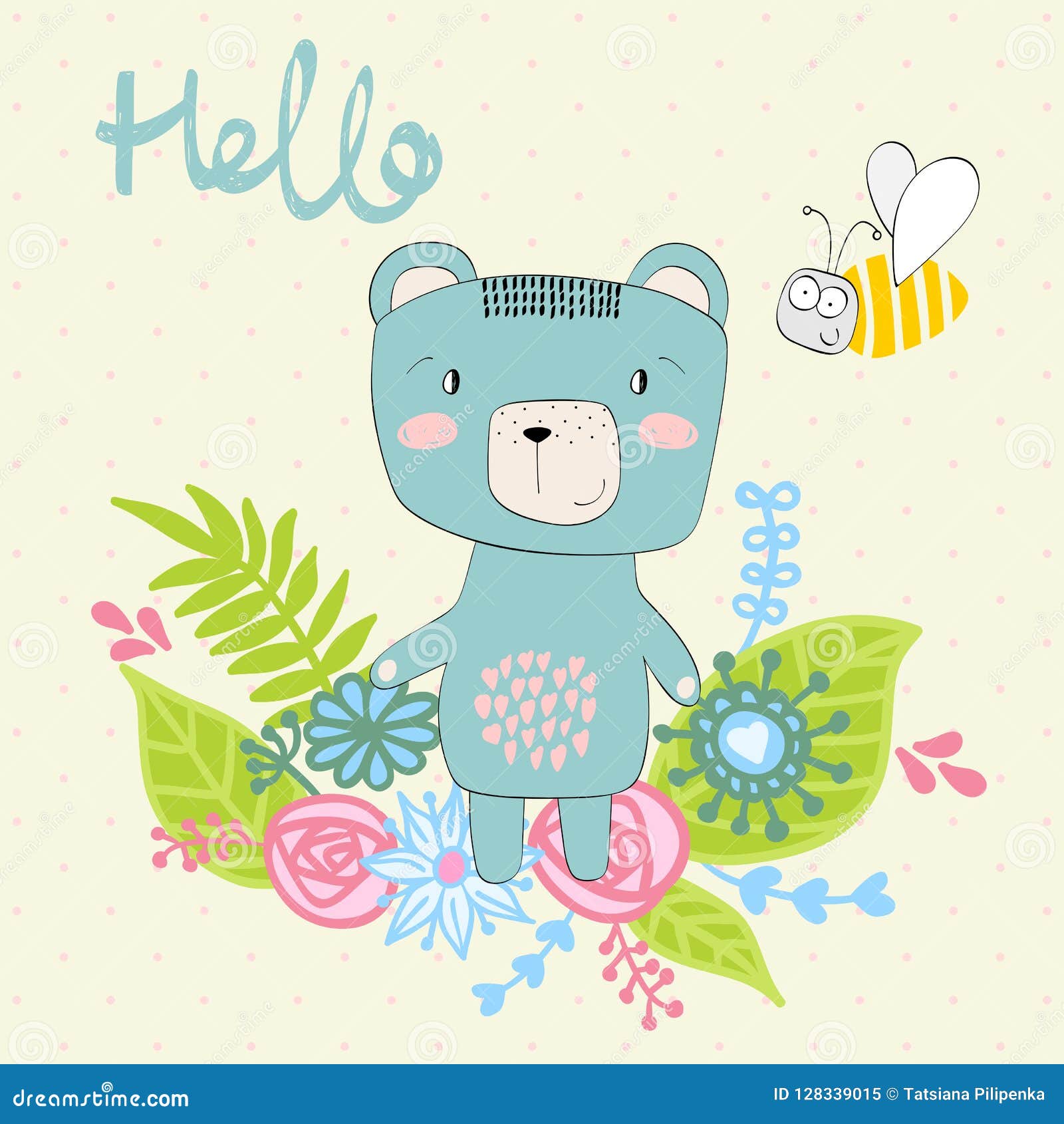 Vector cartoon bear stock vector. Illustration of backdrop - 128339015