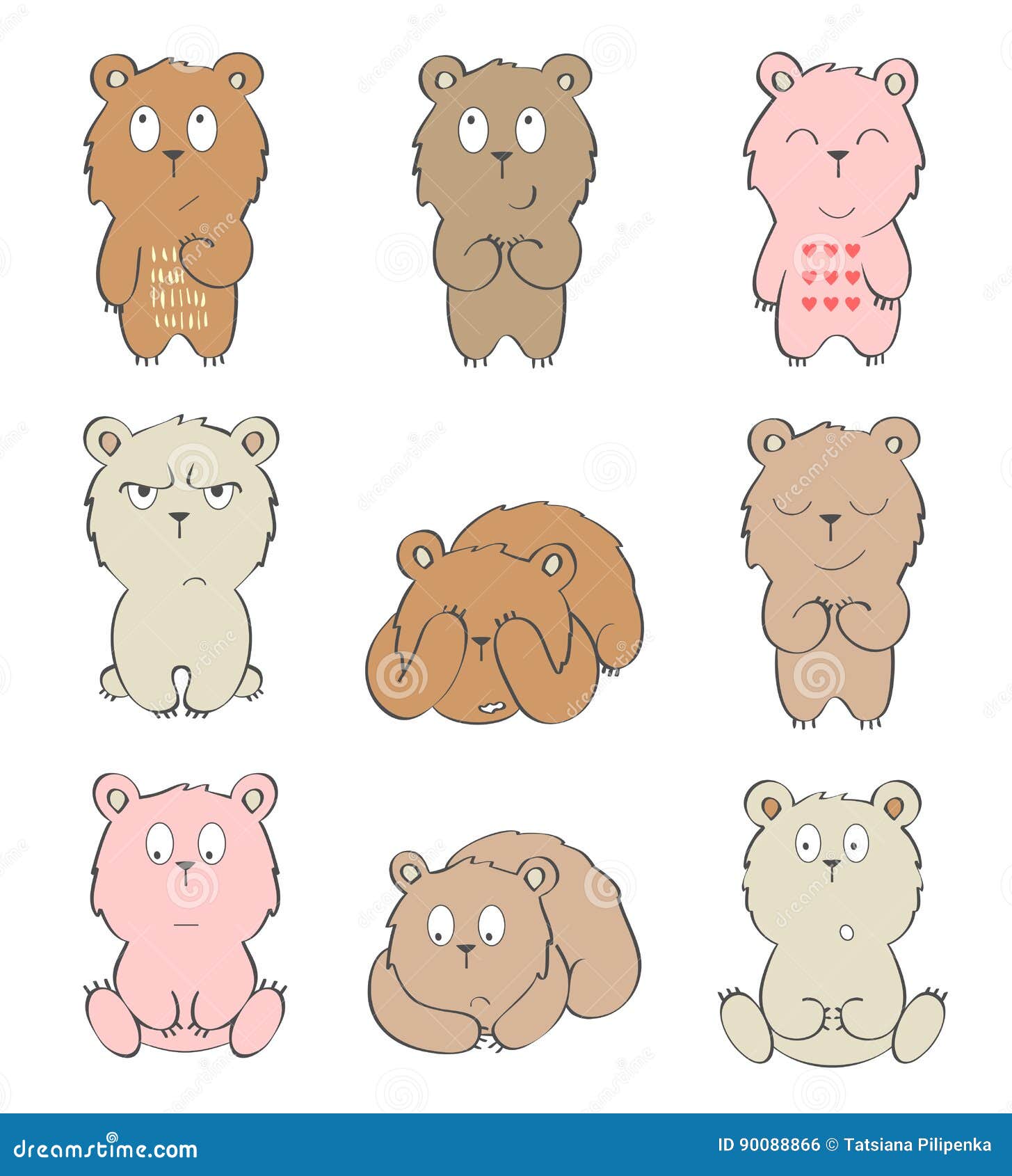 Vector Cartoon bears stock vector. Illustration of isolated - 90088866