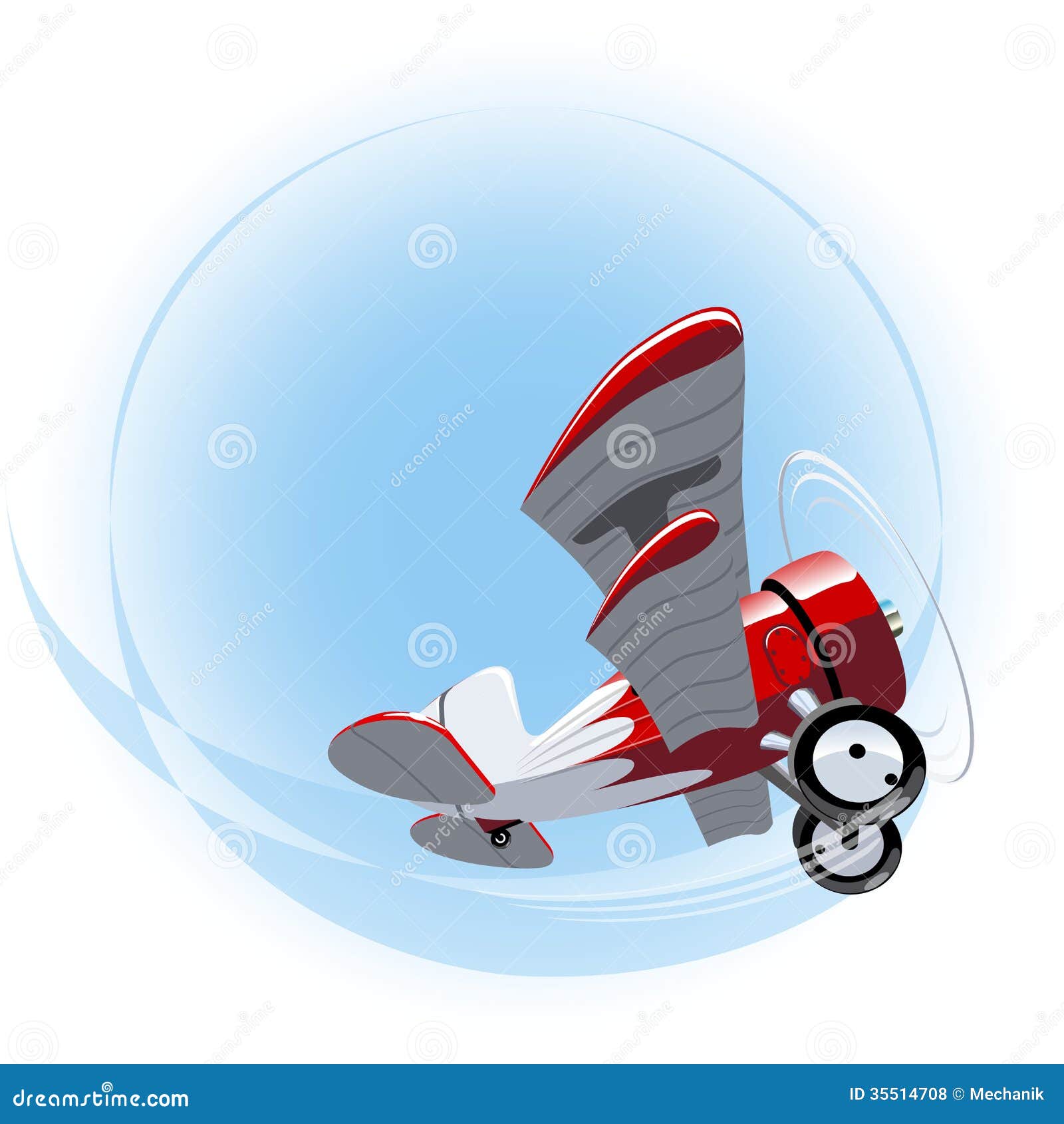 Cartoon WW1 Biplane Vector Illustration | CartoonDealer.com #85346112