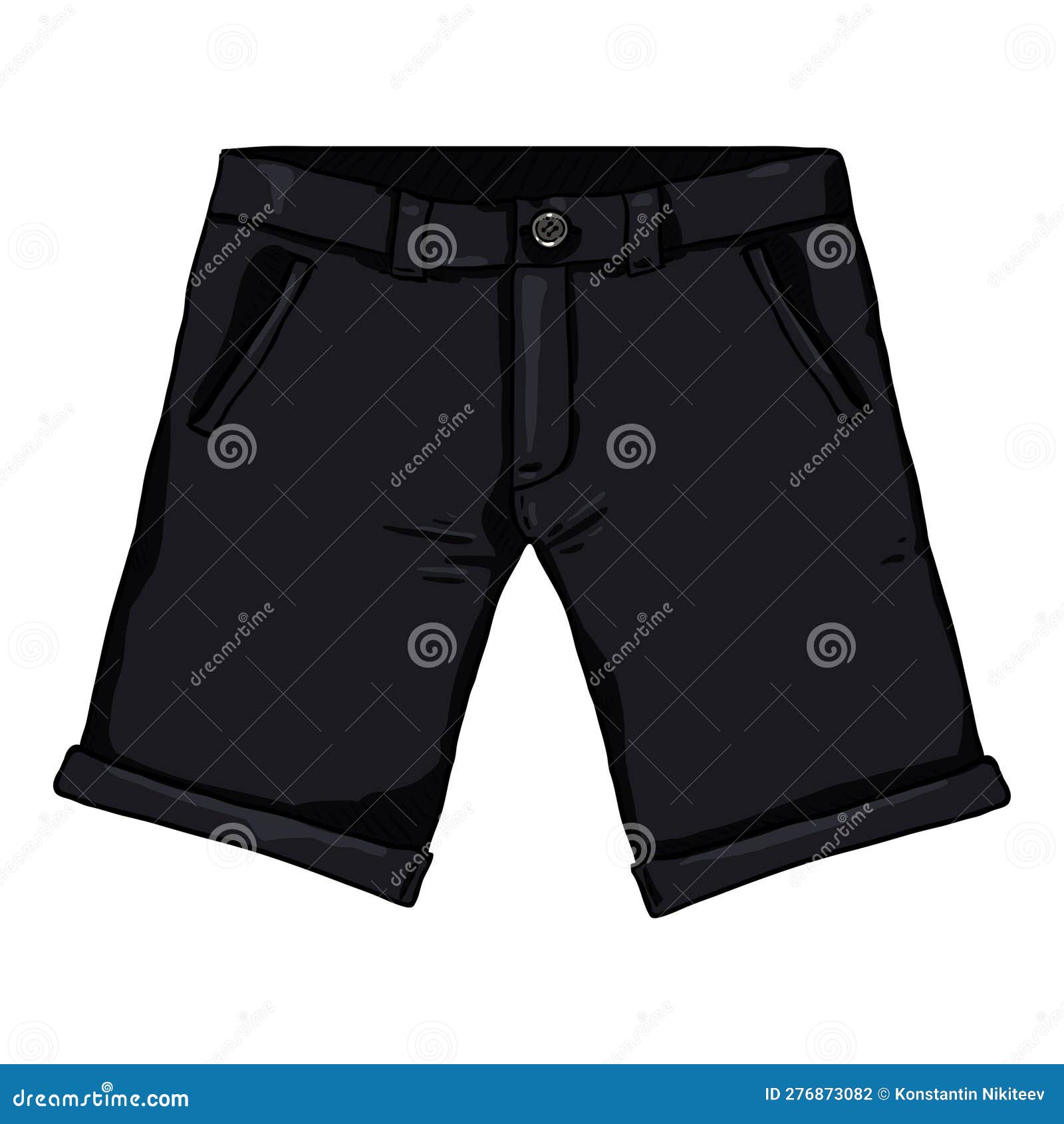 Vector Cartoon Black Casual Shorts Stock Vector - Illustration of ...