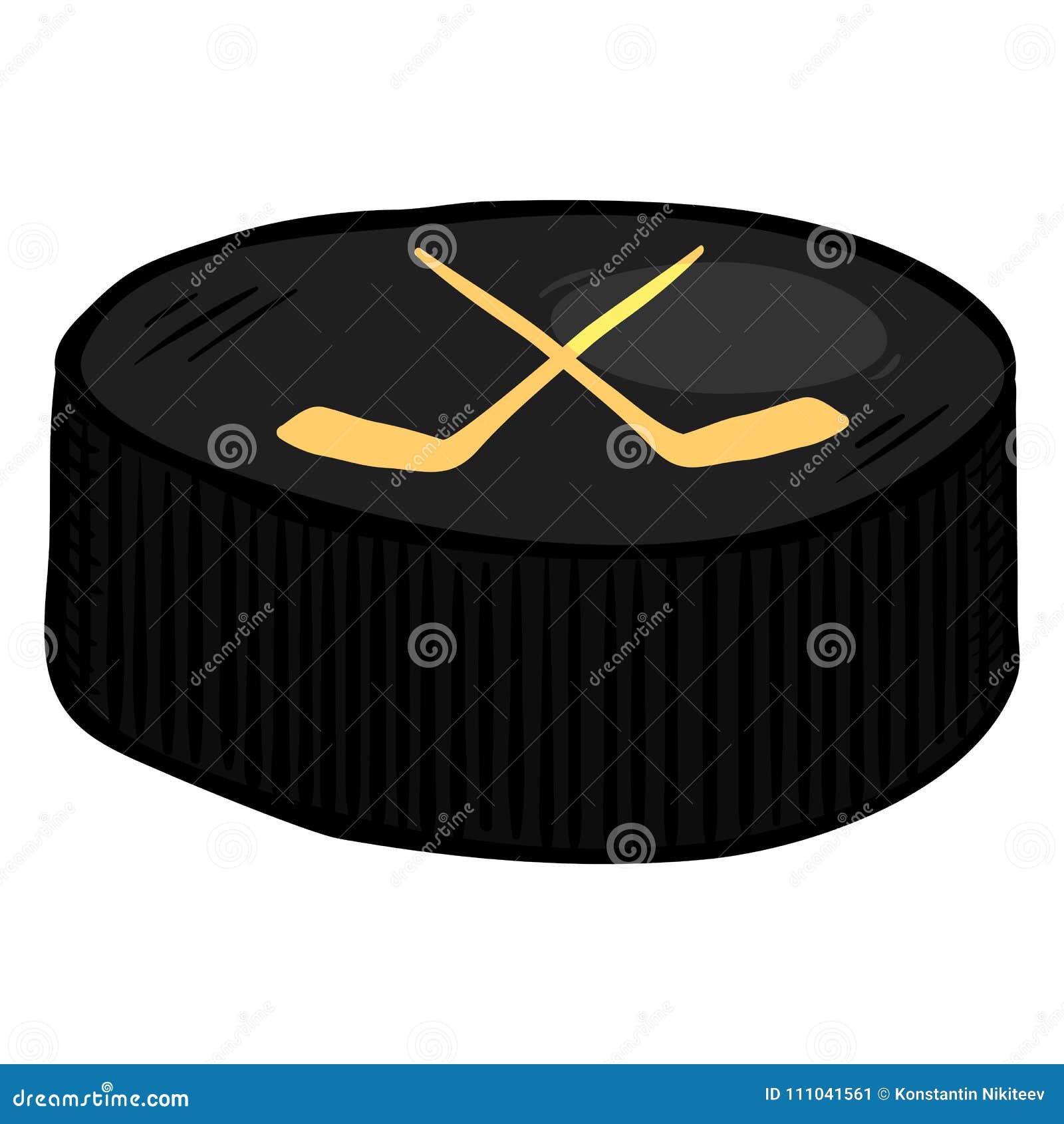 Vector Cartoon Black Puck for Ice Hockey Stock Vector - Illustration of ...