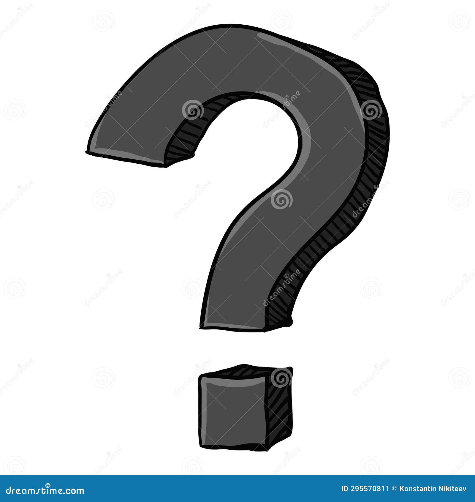Vector Cartoon Black Question Mark Stock Vector - Illustration of ...
