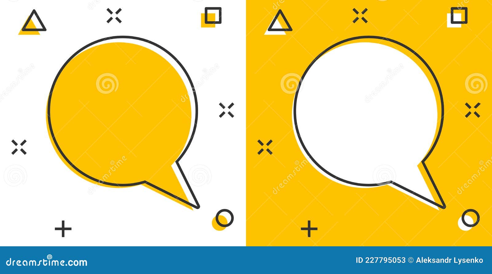 Vector Cartoon Blank Empty Speech Bubble Icon in Comic Style. Dialogue ...