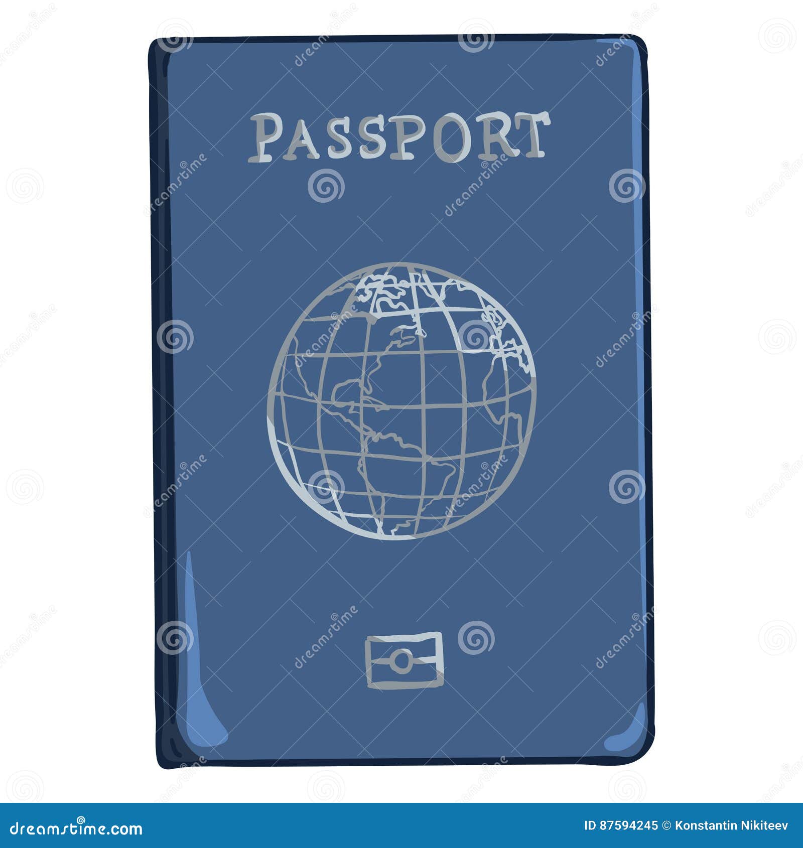 Vector Cartoon Blue International Passport Stock Vector - Illustration ...