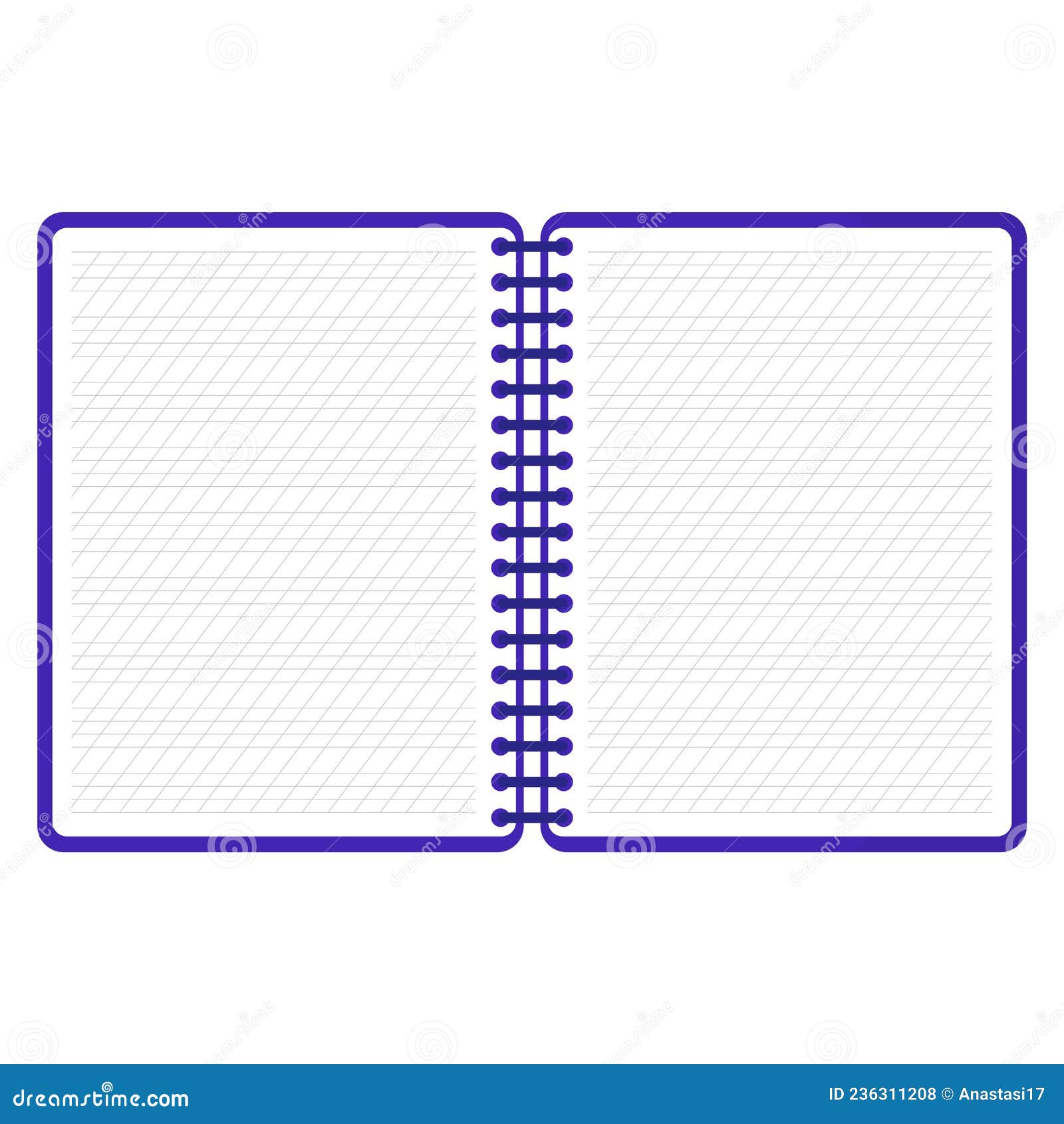 Vector Cartoon Blue Open Calligraphy Notebook Stock Vector ...