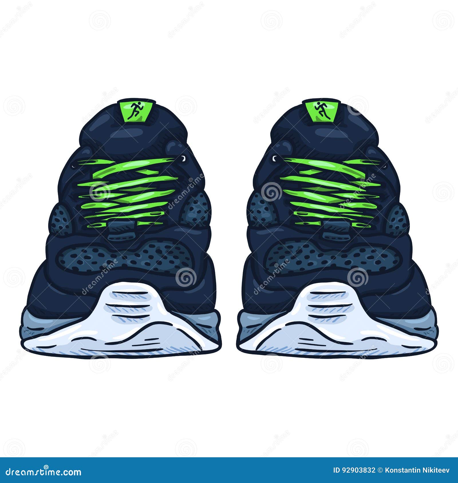 Vector Cartoon Blue Running Shoes Stock Vector - Illustration of ...